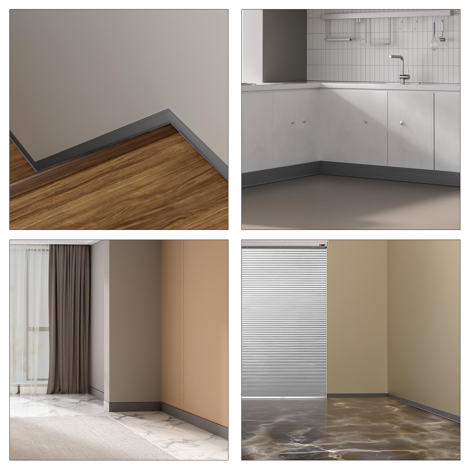 Snapklik.com : Duzzy 60 Feet Baseboard Trim, Hard Vinyl Baseboard ...