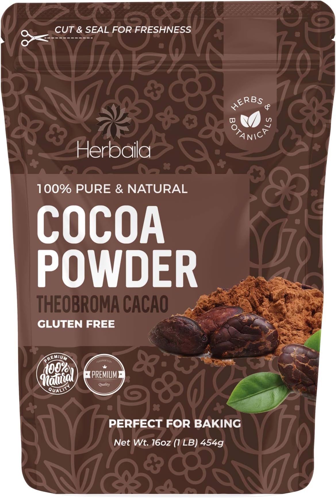 Amazon.com : Raw Pure Cacao Powder - 1 Lb - Non GMO, Vegan, Gluten Free ...