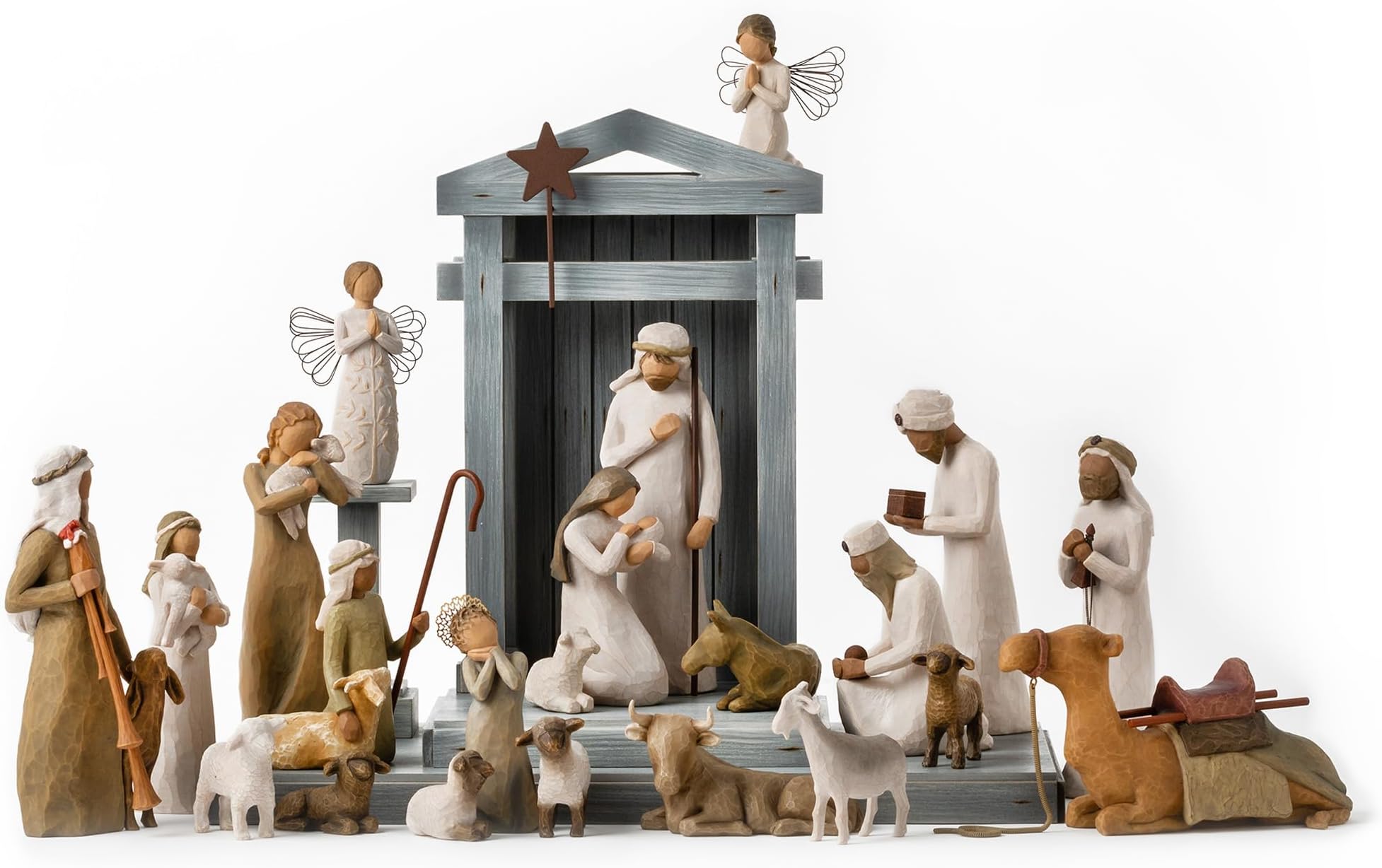 Amazon.com: Roman Ivory and Gold Christmas Nativity 10 Piece Set ...