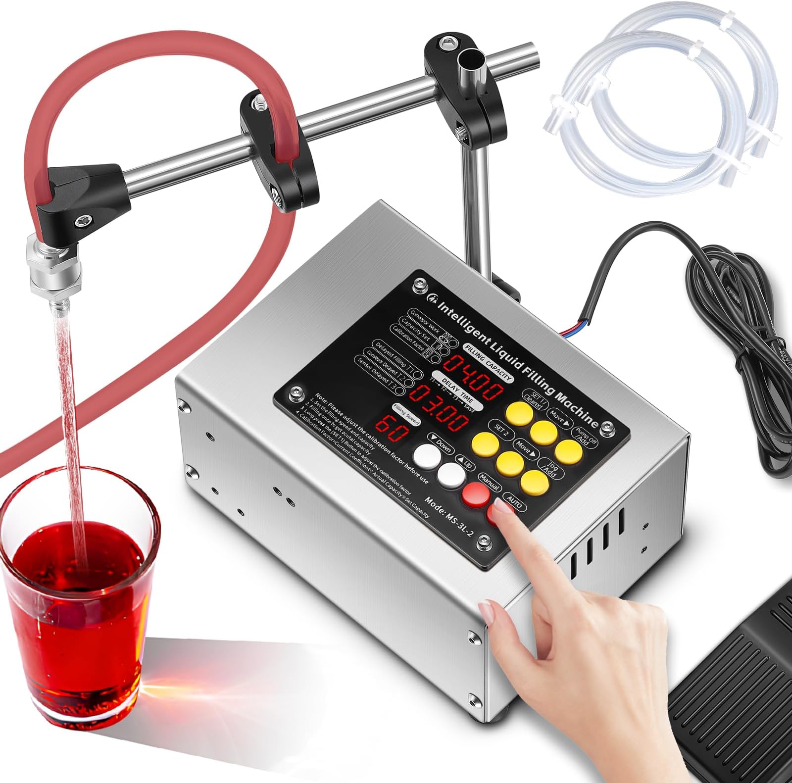 Amazon.com: Manual Paste Liquid Filling Machine,5-50ml Filling Machine ...