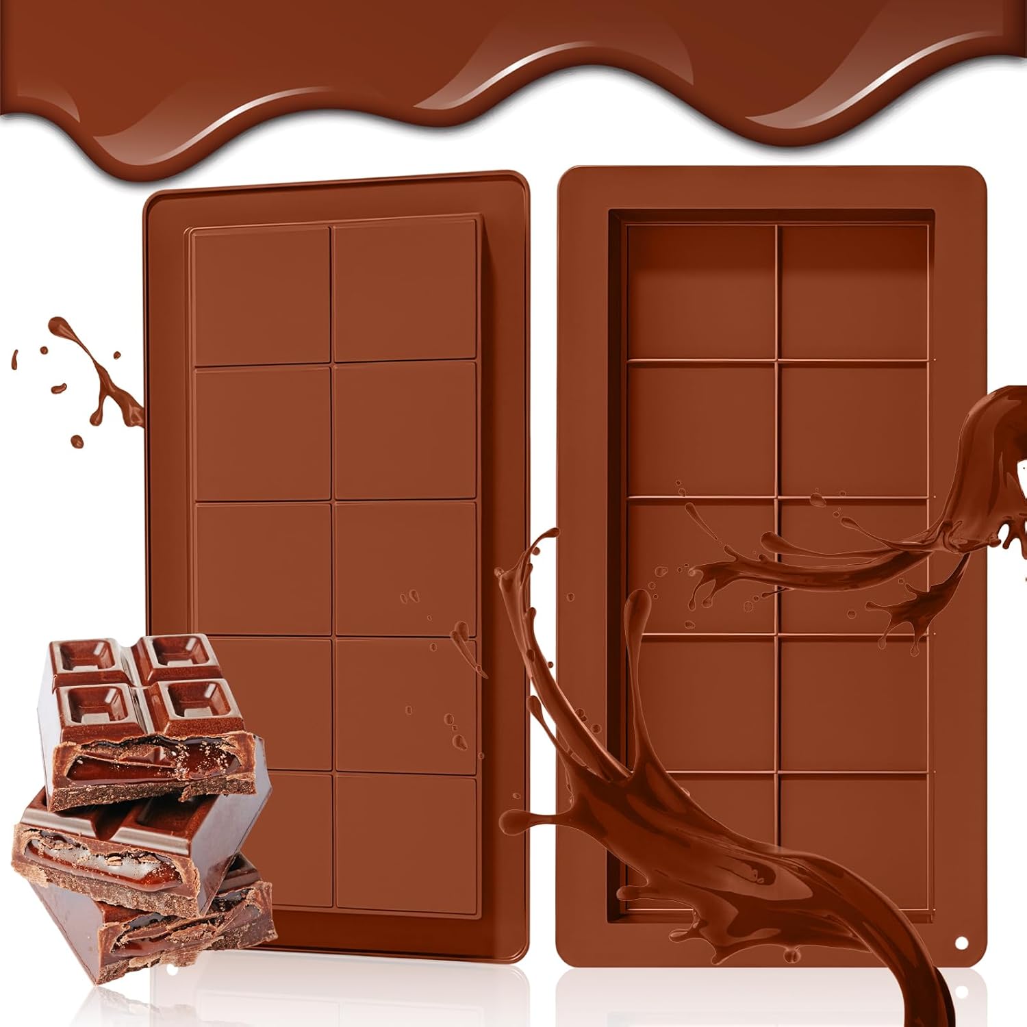 Amazon.com: Chocolate Mould Silicone Deep Pack of 2, Silicone Mould ...