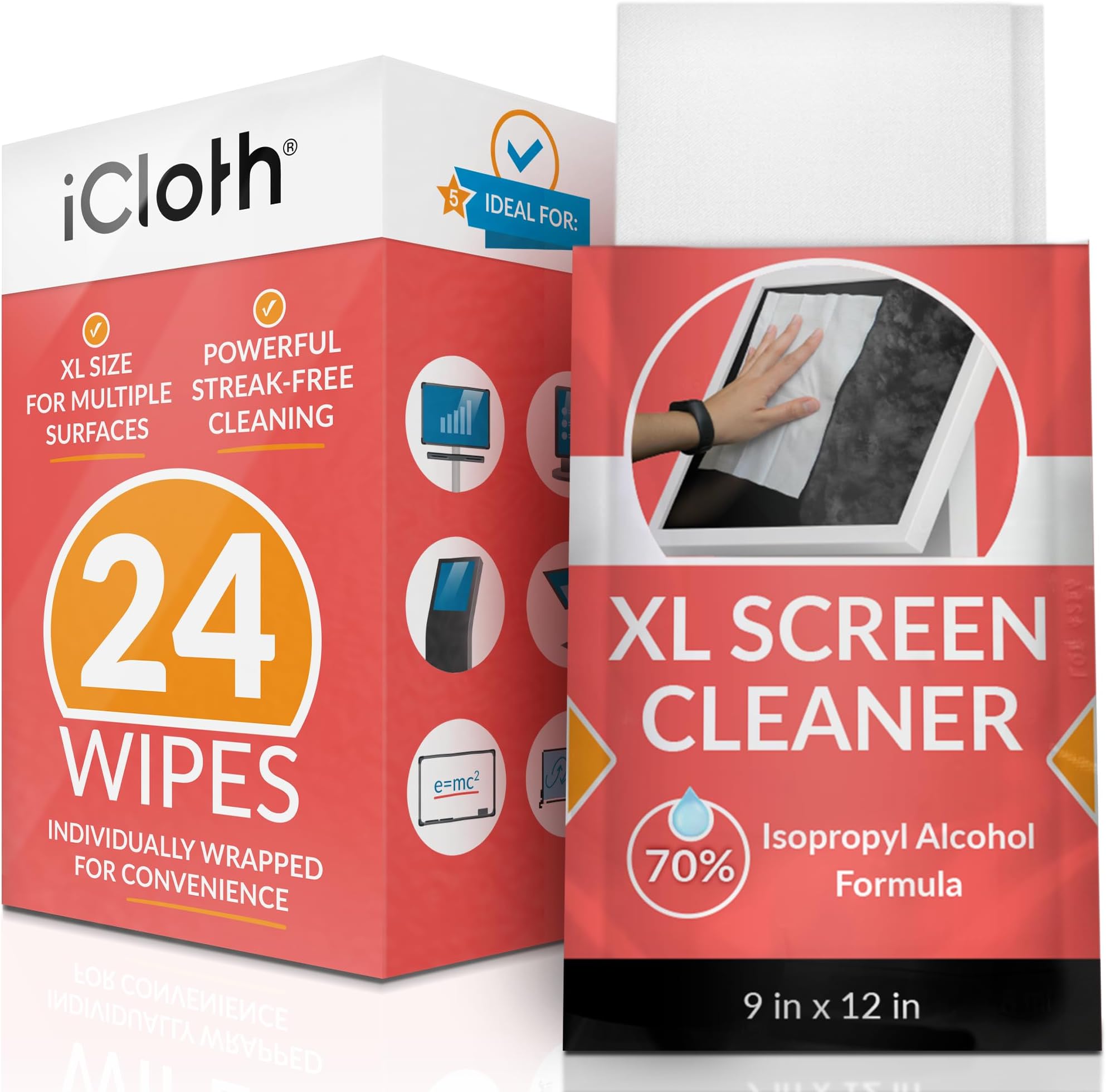 Amazon.com: iCloth 70% Isopropyl Alcohol XL Wipes for Electronics ...