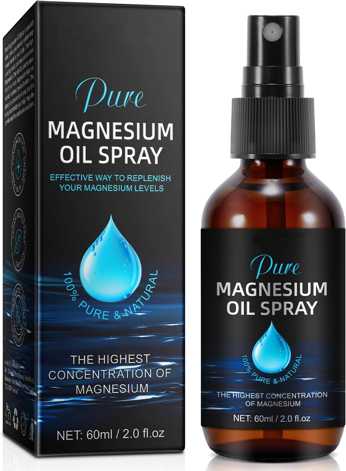 Amazon.com: Generic 60ml Pure Magnesium Oil Spray - Non-GMO, Gluten ...