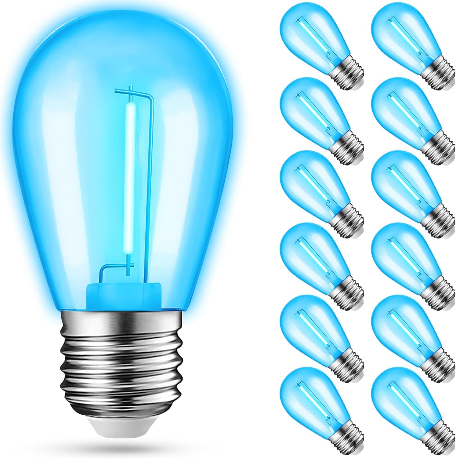 12-Pack Blue String Light Bulbs, Patio String Light Replacement Bulbs ...