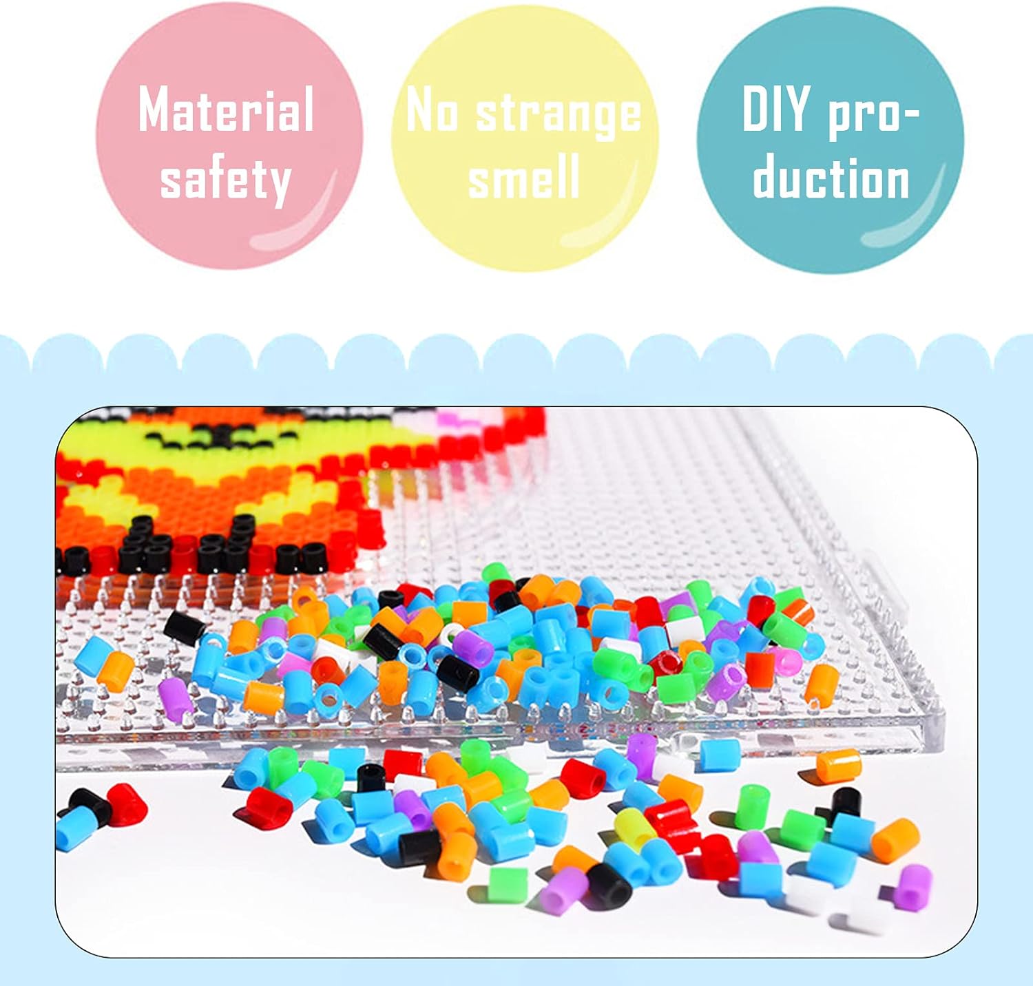 Cyleibe Beads Pegboard, 4PCS 5mm Large Round Square Clear Plastic ...