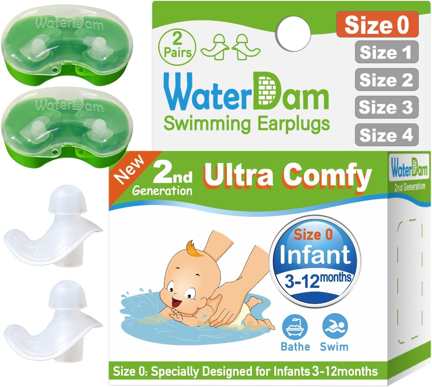 Amazon.com: WaterDam Swimming Ear Plugs Great Waterproof Ultra Comfy ...