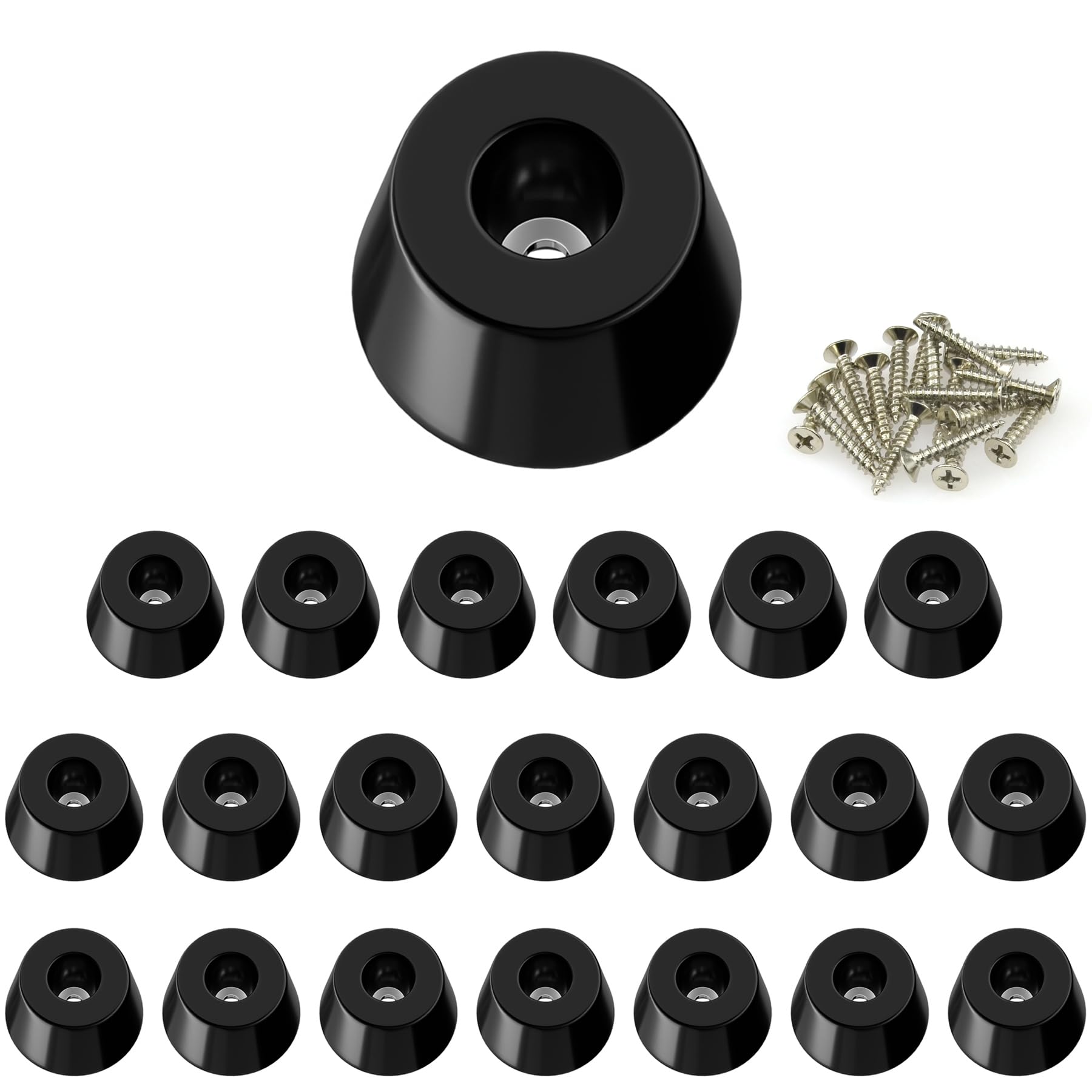 20 PCS Round Rubber Furniture Feet Pads with Screws,Table Leg Pads ...