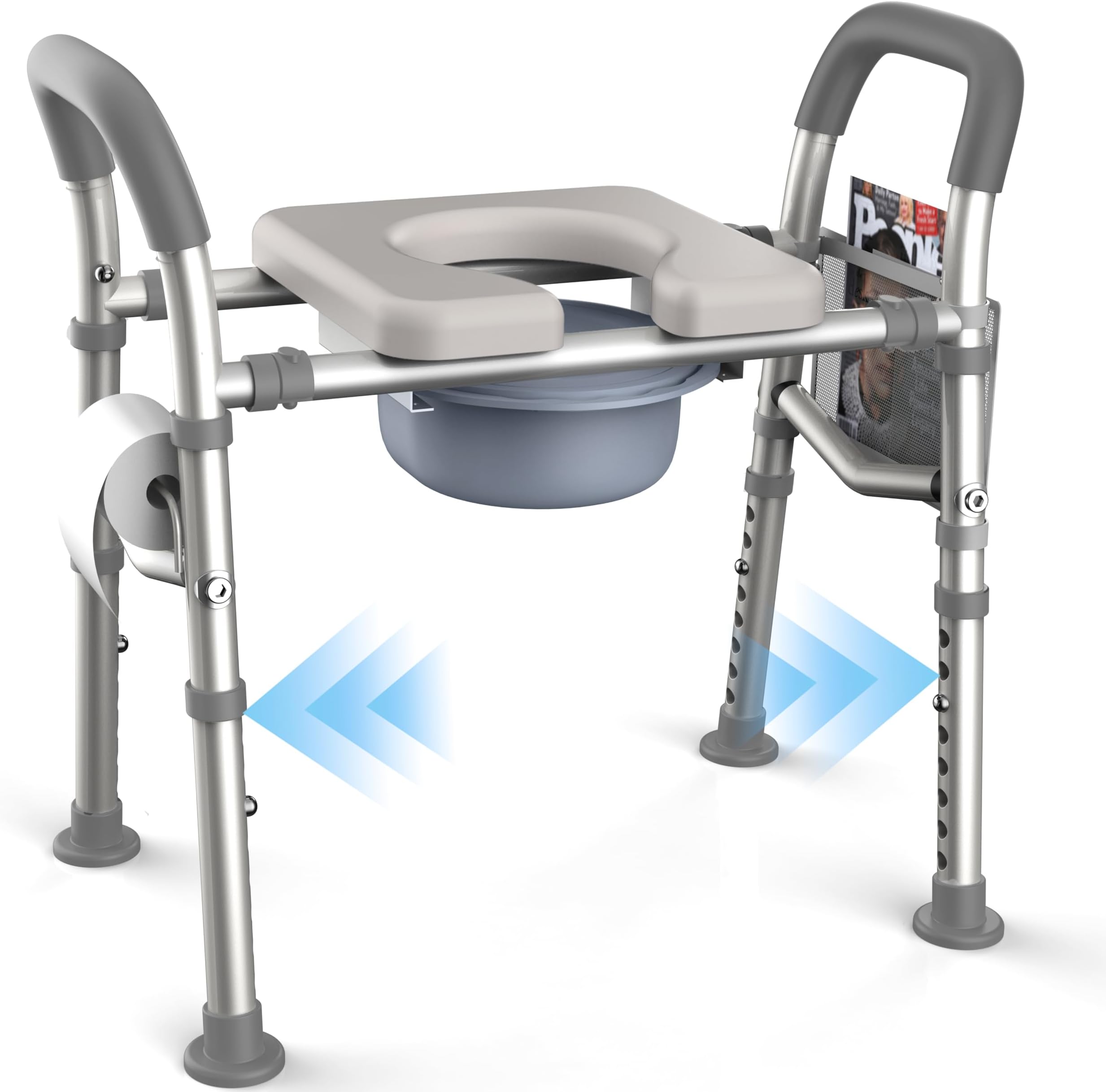 Amazon.com: Easy Comforts Folding Commode with Padded Seat, Portable ...