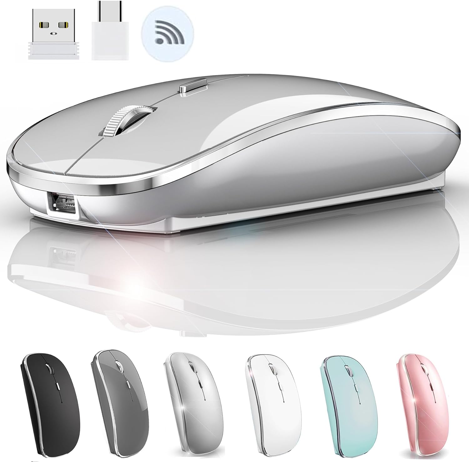 JETTA Rechargeable Wireless Mouse for Mac Wireless Mouse for Laptop ...