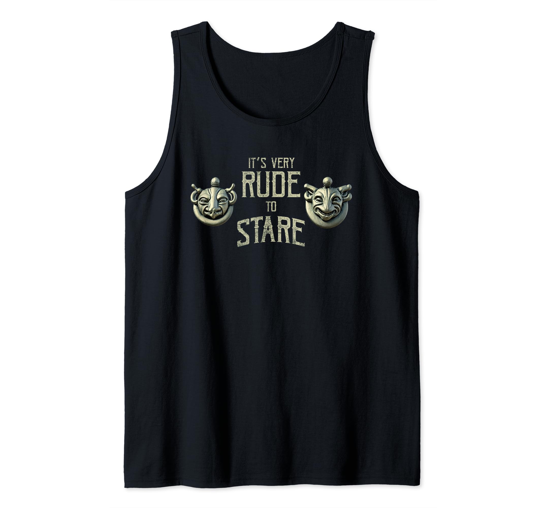 Amazon.com: It's Very Rude To Stare Labyrinth Door Knocker Tank Top ...