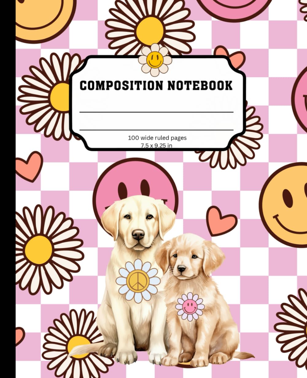Amazon.com: Preppy Composition Notebook Wide Ruled: Pastel Pink ...