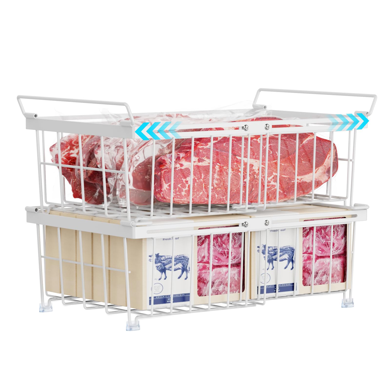 iSPECLE Chest Freezer Organizer - Fit 10 to 20 Cu.Ft Chest Freezer, 2 ...