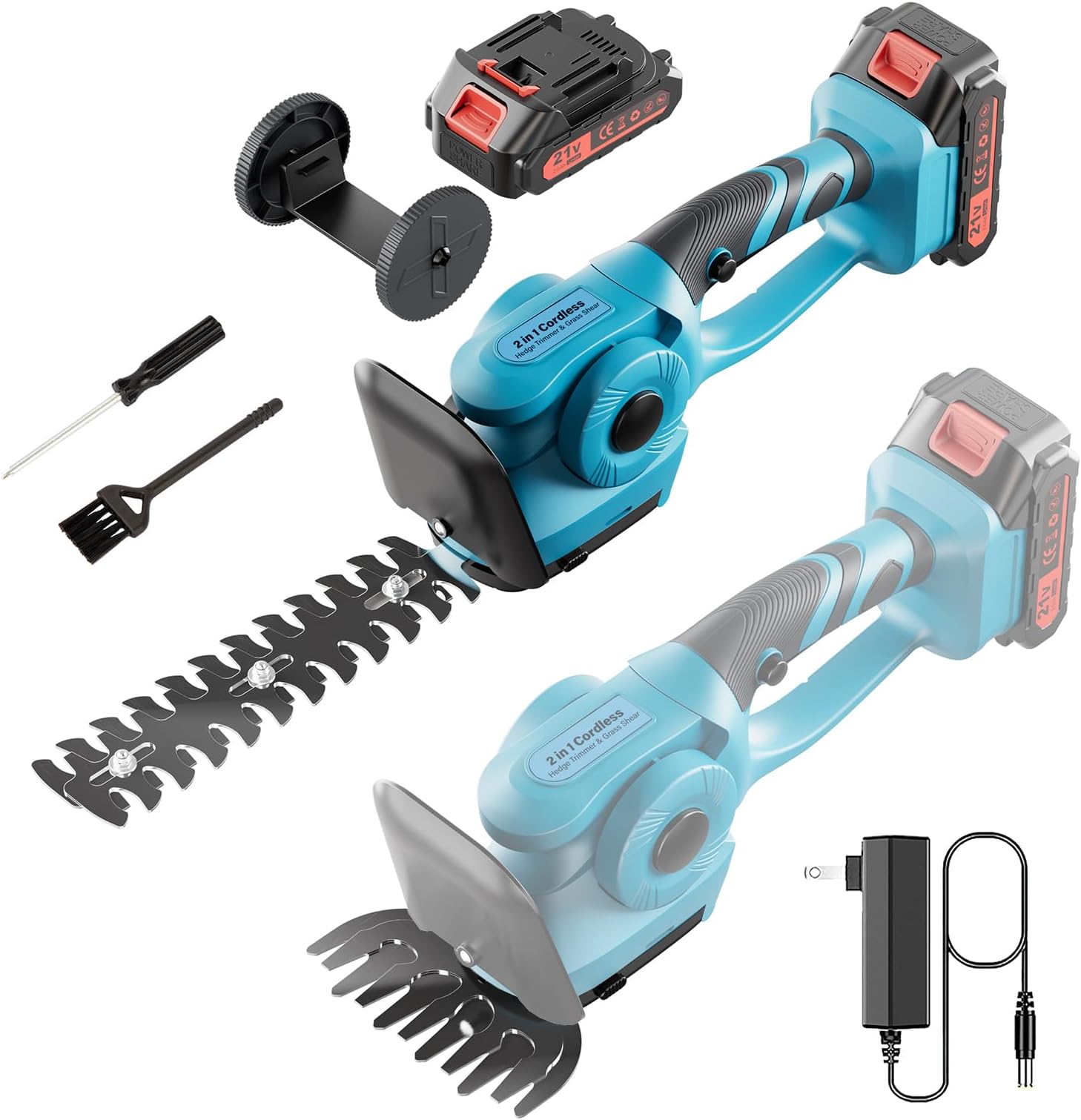 Amazon.com : Hedge Trimmers Cordless with Battery 21V, 5+8 inch ...