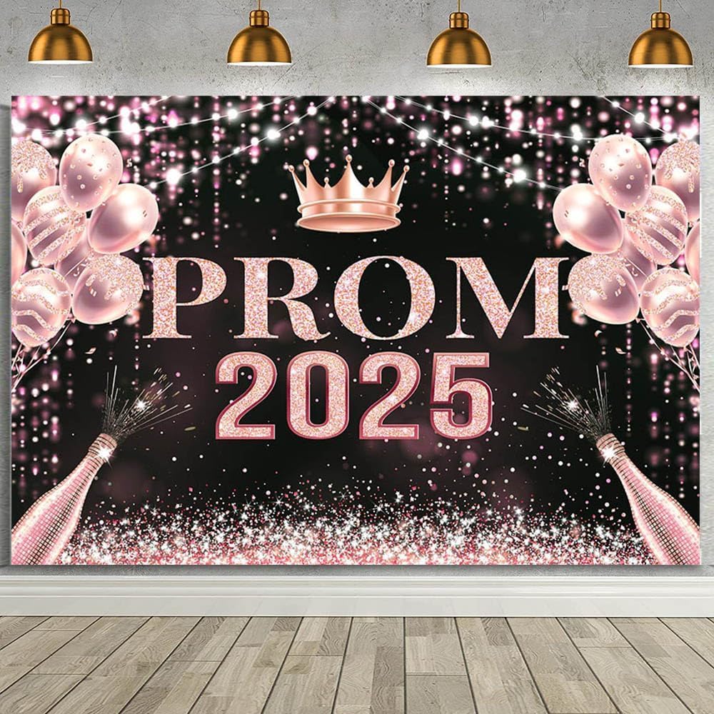Amazon.com : MEHOFOND 10x7ft Prom 2025 Decorations Backdrop Rose Gold ...