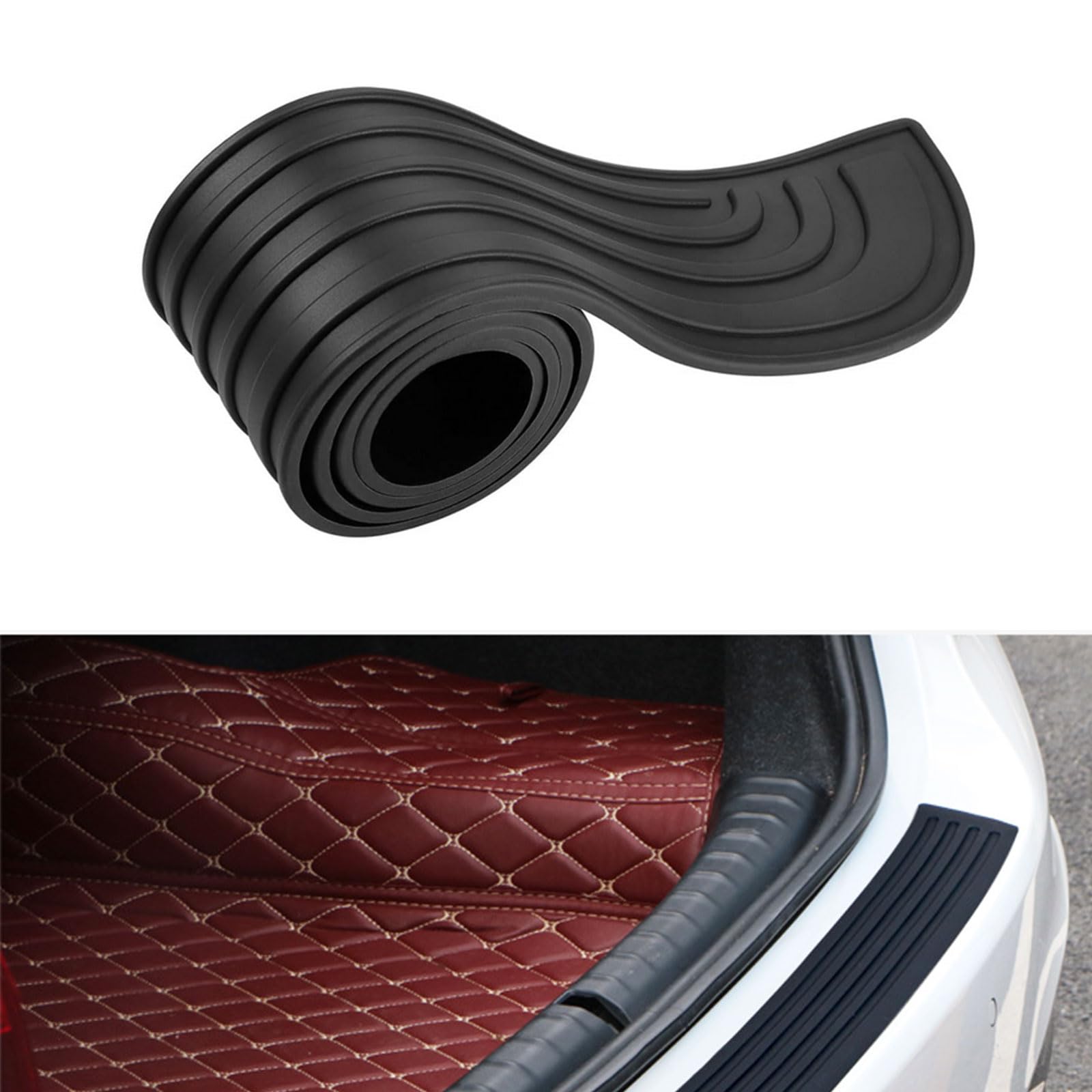 1pc 36" x 2.75" Car Rear Bumper Protector Universal Flexible Rubber ...