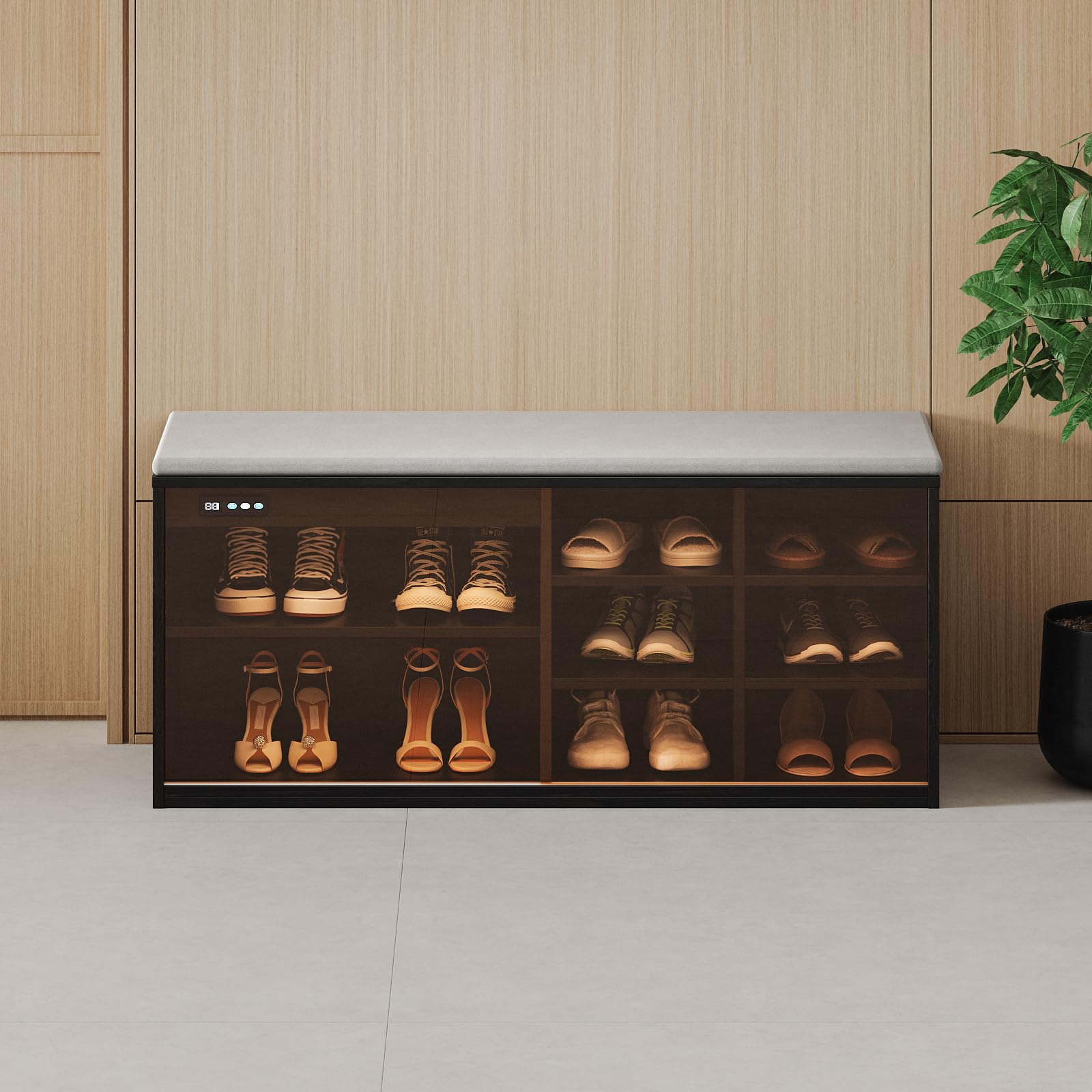 Amazon.com: UpWiew Shoe Bench, 3-Tier 43" L x 15" W x 19" H Black ...