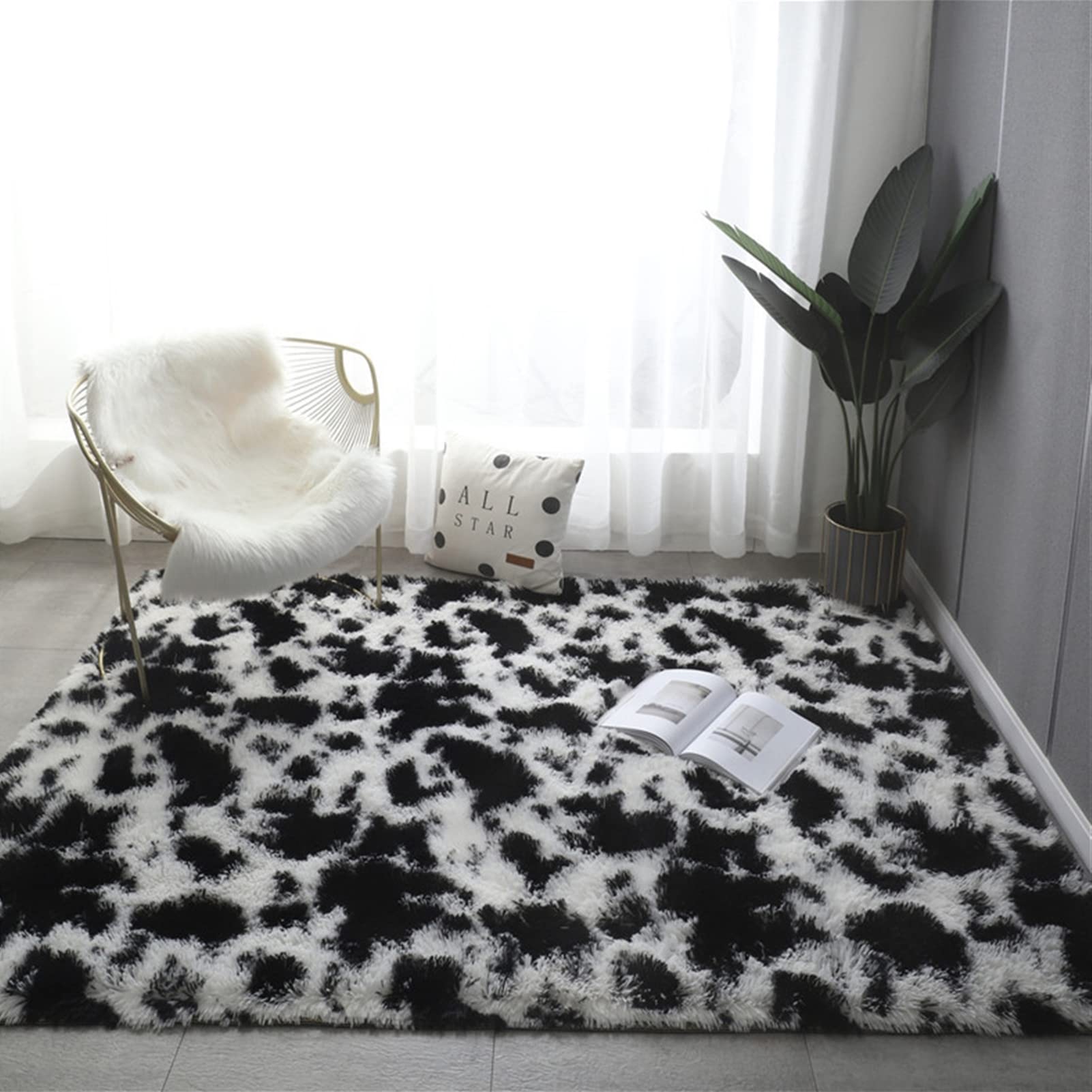 Amazon.com: Lifup Soft Fluffy Modern Fuzzy Abstract Area Rug, Cozy ...
