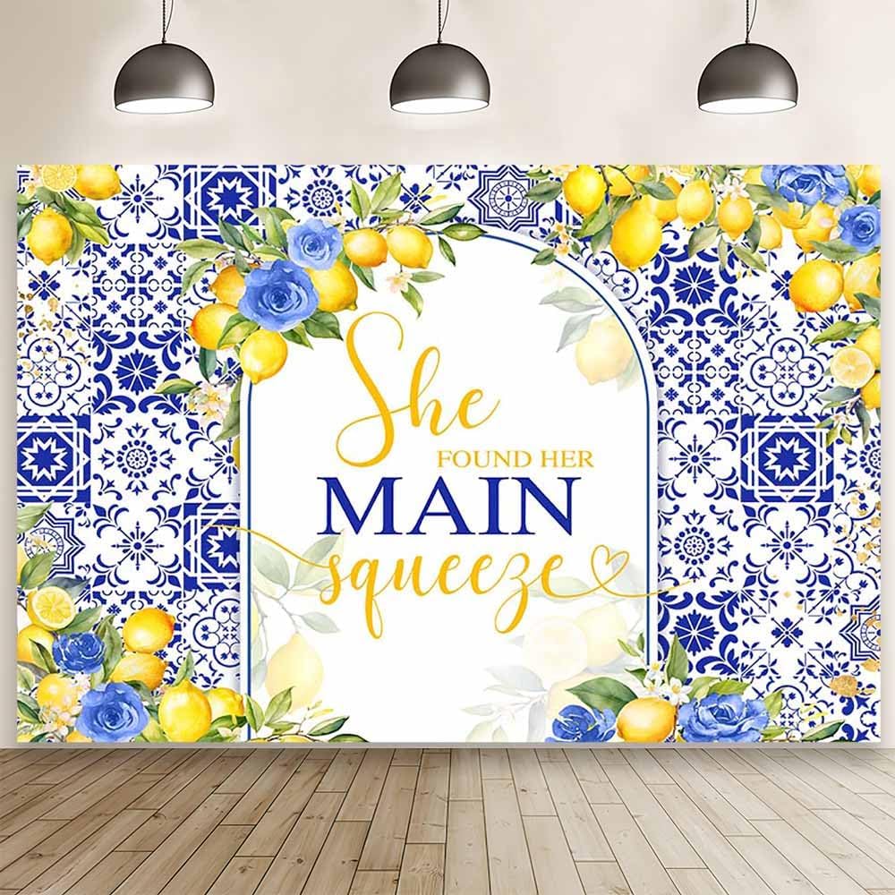 Amazon.com : MEHOFOND 7x5ft Lemon Bridal Shower Backdrop She Found Her ...