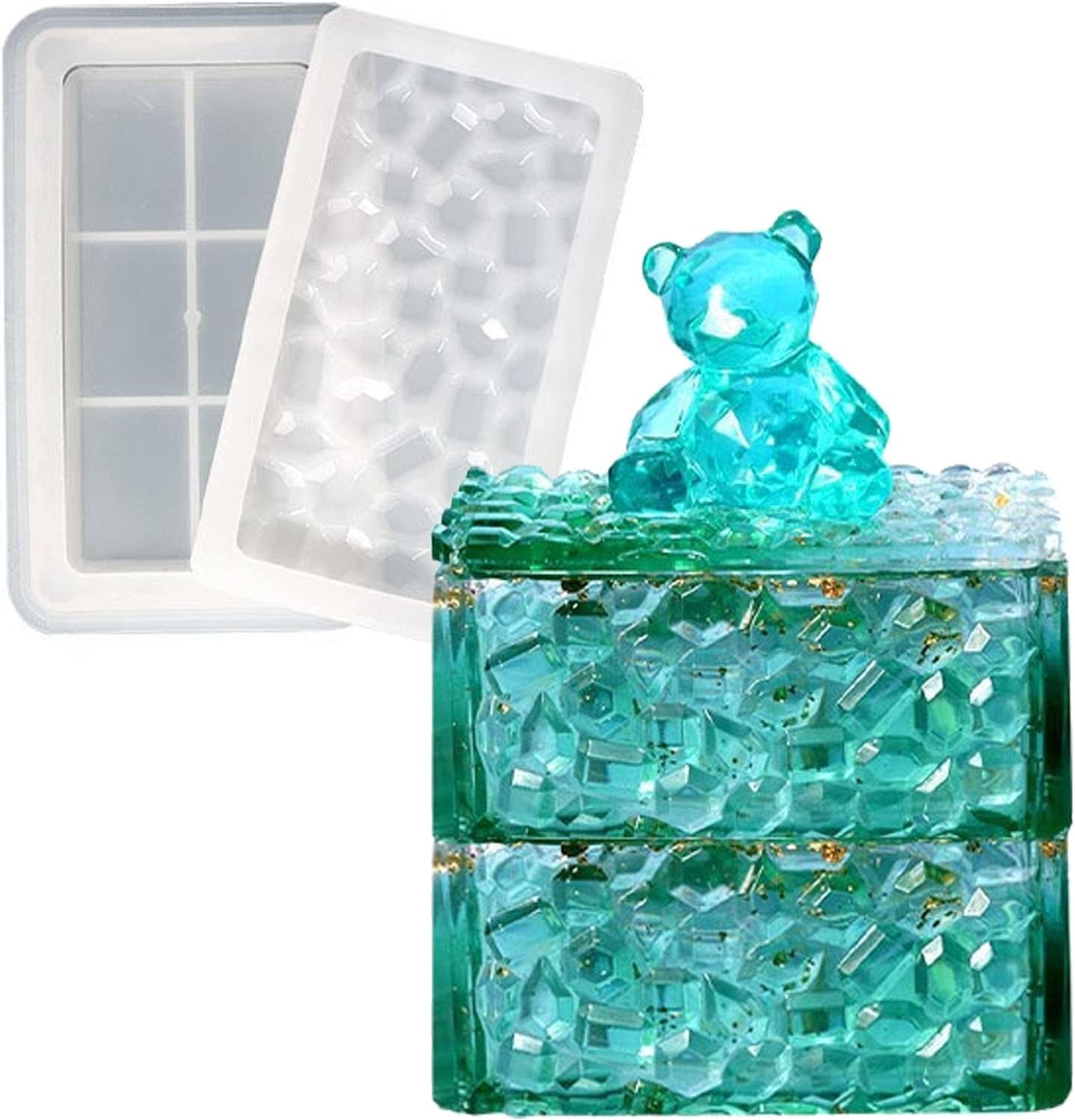 Amazon.com: 1 Set Big Stackable Diamond Storage Box Resin Mold with 1 ...