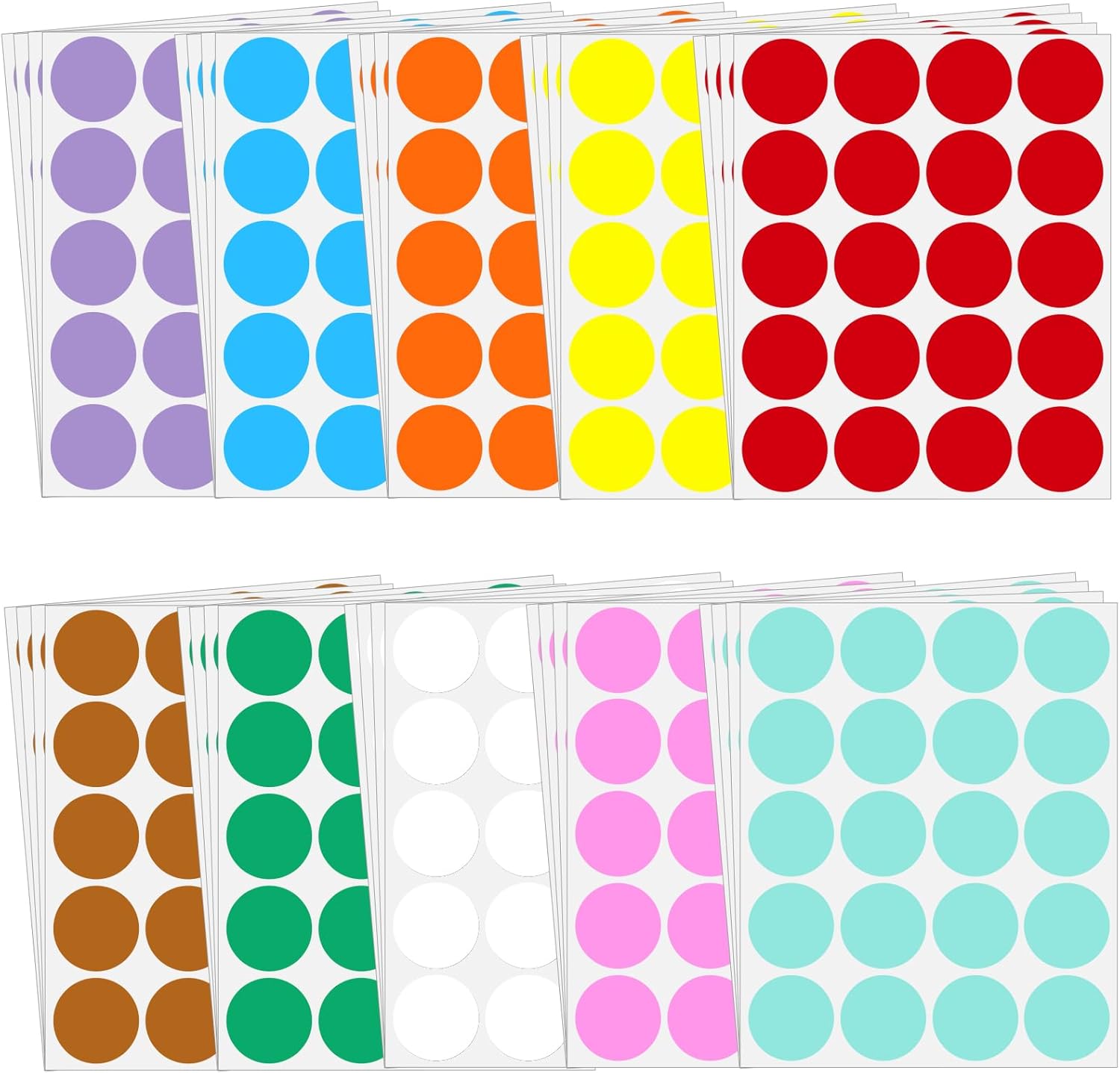 Amazon.com : Yeachlaing 1.5" Round Colored Removable Stickers Labels ...