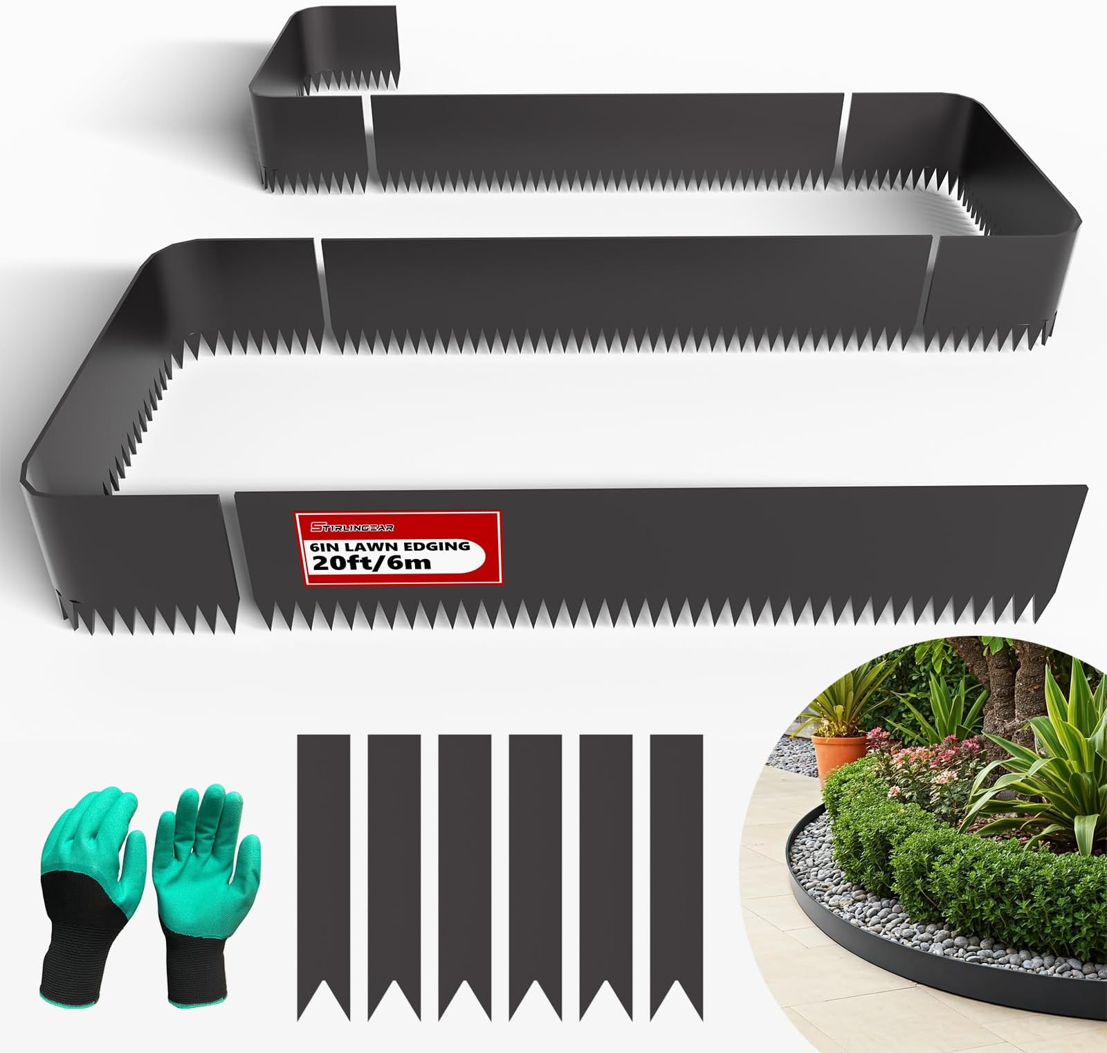 Amazon.com : VEVOR Steel Landscape Edging, 5-Pack Steel Garden Edging ...
