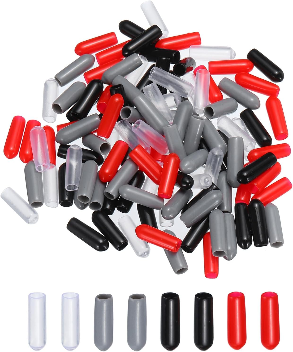 uxcell 100pcs Rubber End Caps 4mm ID Screw Thread Protectors PVC Vinyl ...