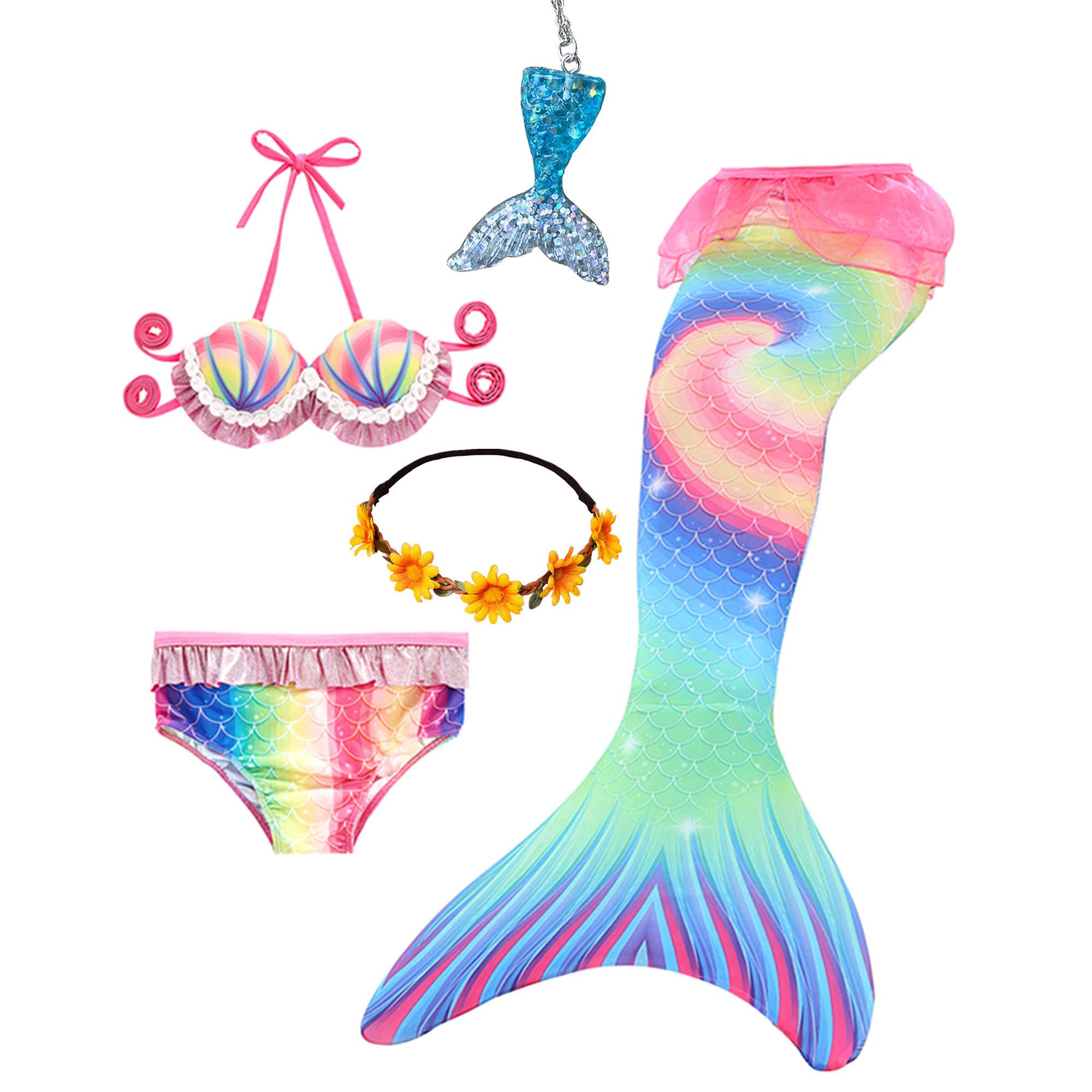 Buy Girls Mermaid Tail Swimming Swimsuit Princess Swimsuit Cosplay ...