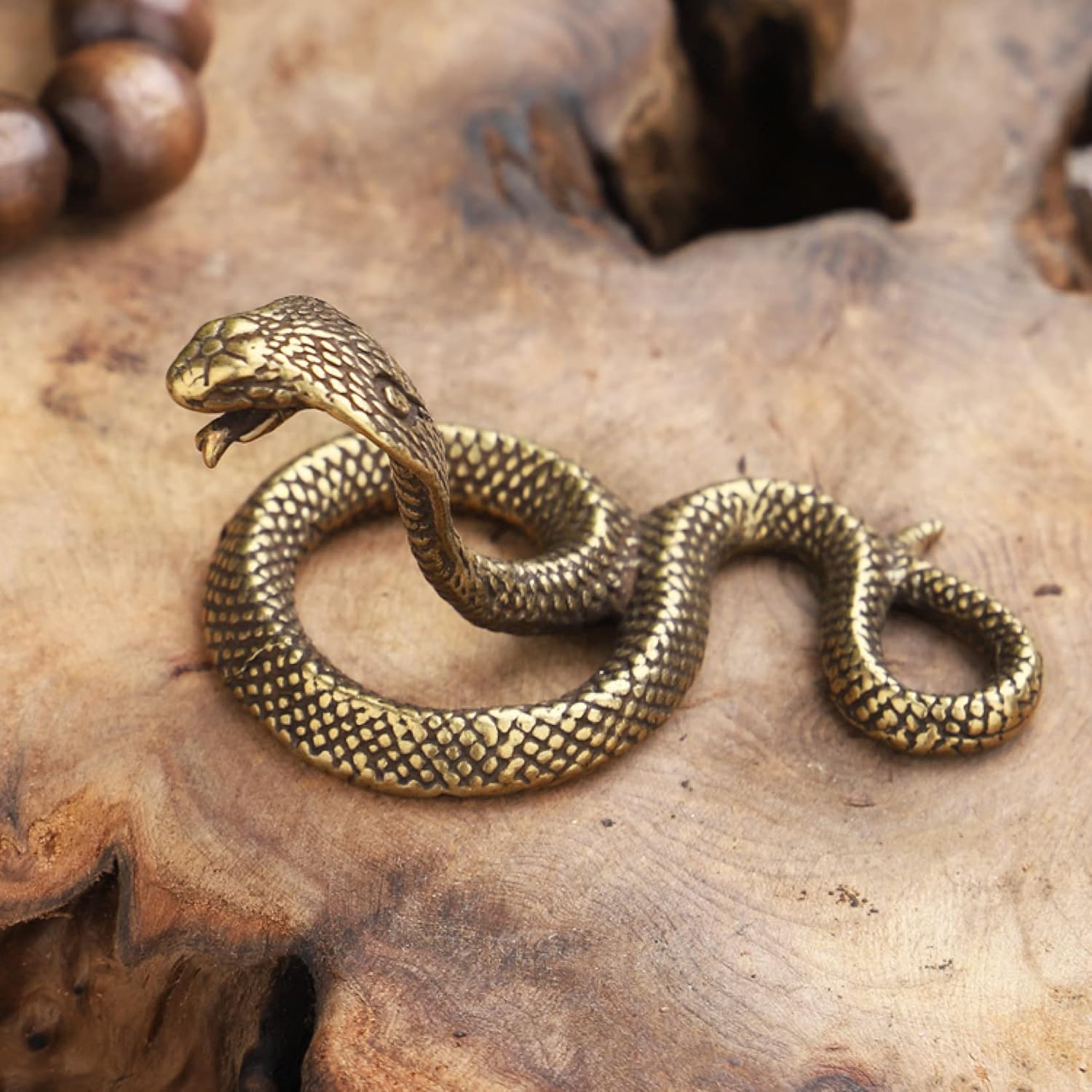 Amazon.com: KKONION Copper Snake Statue Craft Copper Cobra Figurine ...