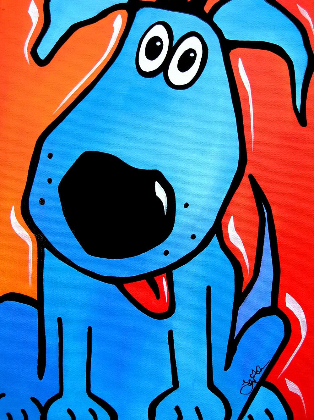 Amazon.com: BUY ART FOR LESS Officially Licensed Tuffy (Happy Blue Dog ...