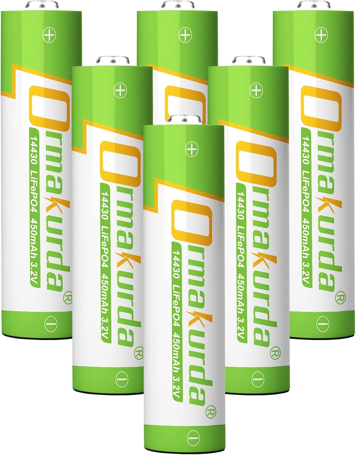 Amazon.com: Ormakurda 14430 Rechargeable Lifepo4 Battery, 14430 LiFePO4 ...