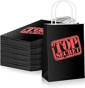 Amazon.com: Lincia 32 Pieces Top Secret Party Favors Bags Kraft Paper ...