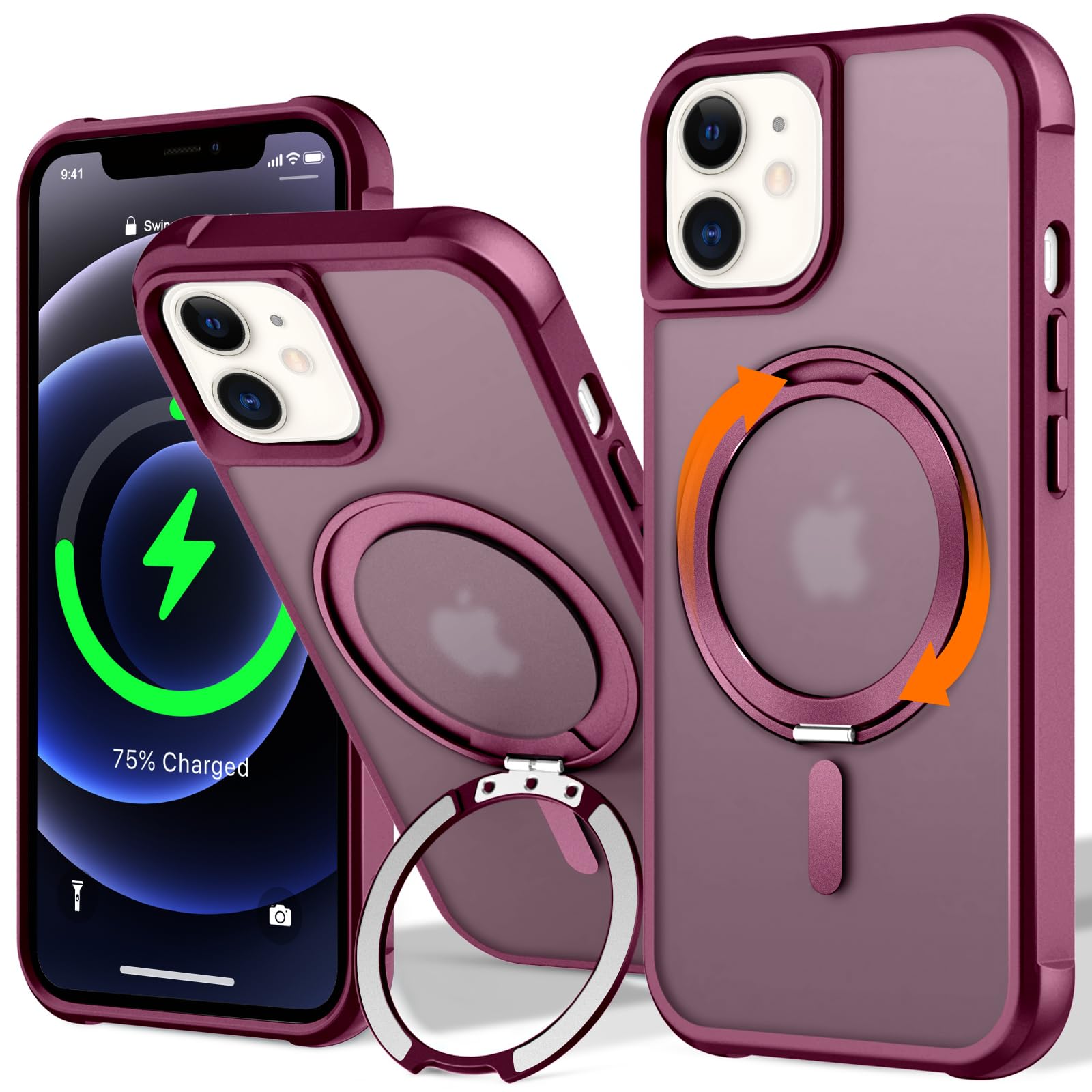 Defeneder 360° Rotatable Magnetic Ring for iPhone 12/12 Pro Case, with ...