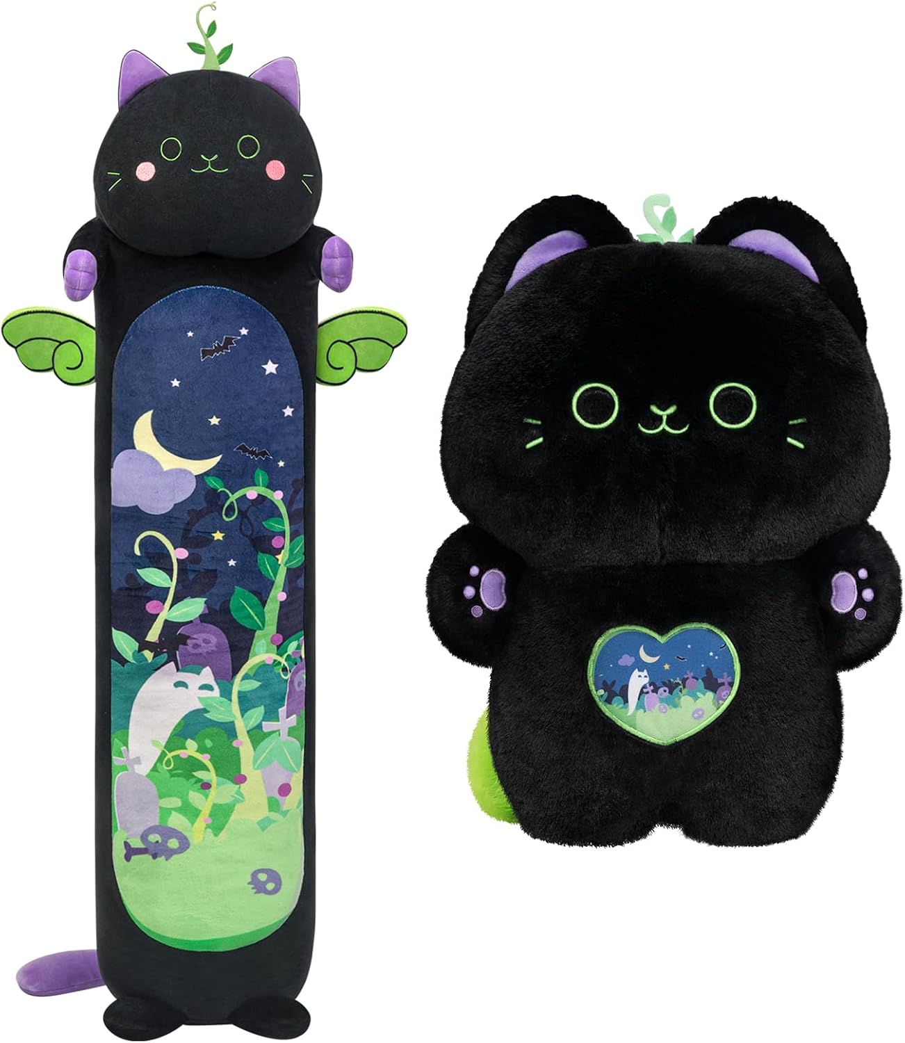 Amazon.com: Mewaii Long Cat Plush + Black Cat Plush Toys,53 Inch Black ...