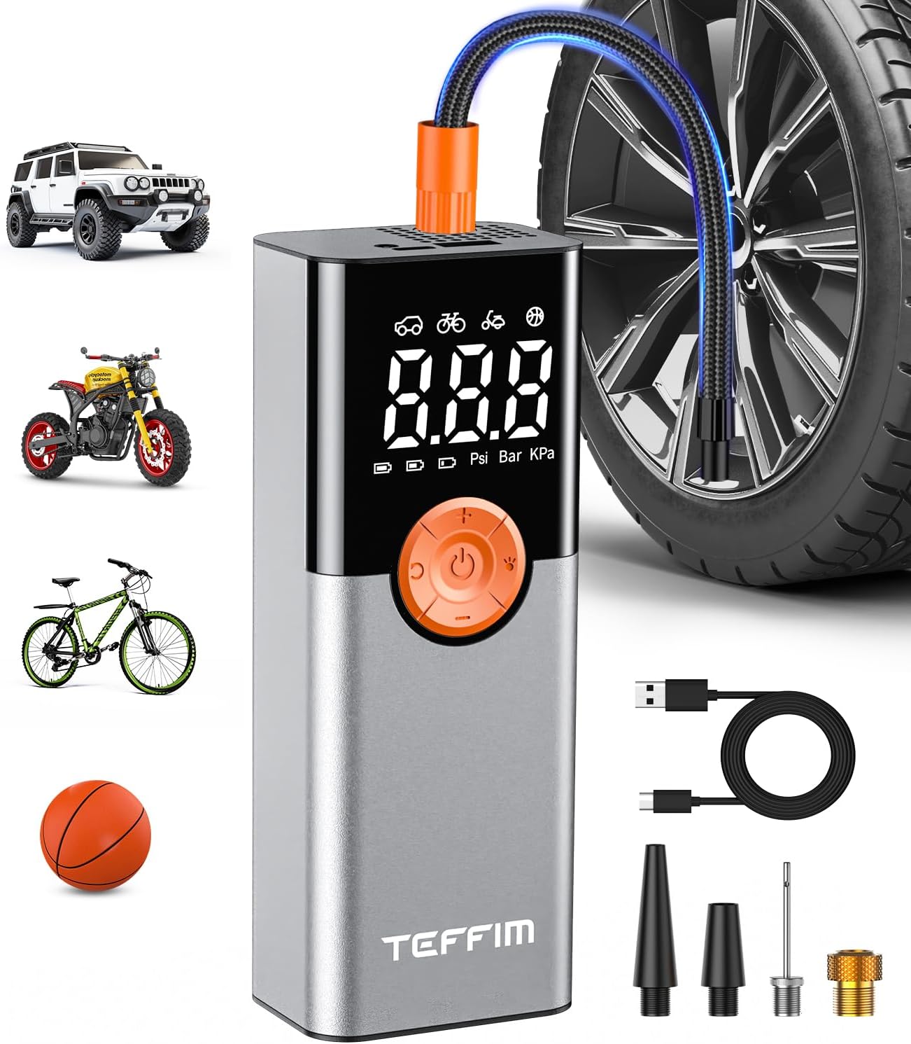 Car Tyre Inflator Air Compressor - Portable Tire Inflator, Car Air ...