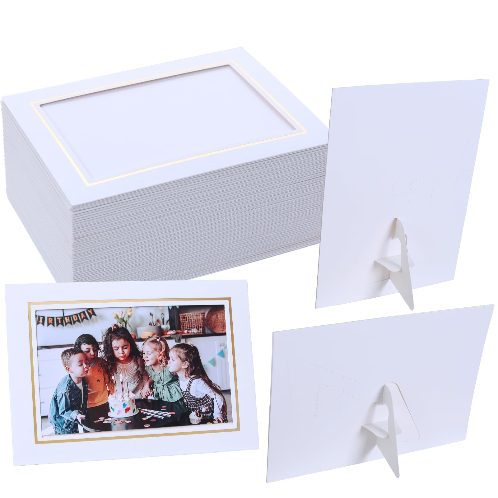 Amazon.com - Litpoetic Paper Picture Frames 4x6,Gold Foil Cardboard ...