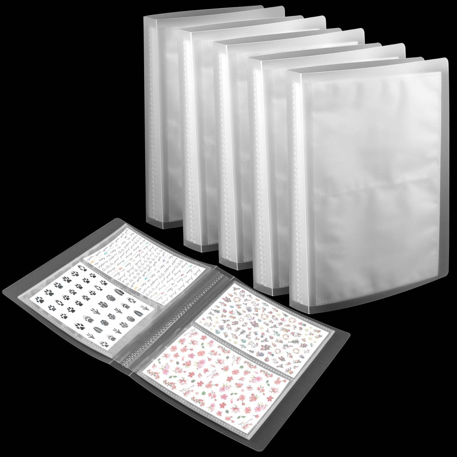 Amazon.com: SEUNMUK 6 Pack 480 Slots Nail Art Sticker Storage Book ...