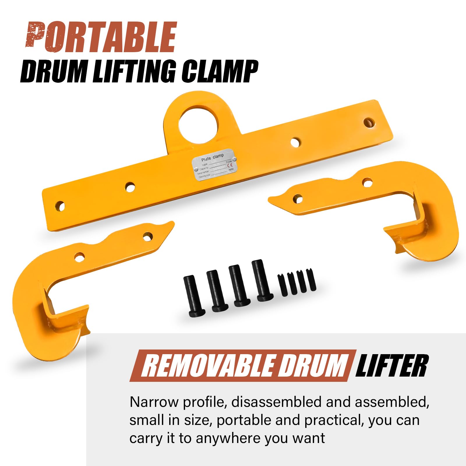 Snapklik.com : Barrel Drum Lifting Clamp, 1100LBS Vertical Drum Clamp ...