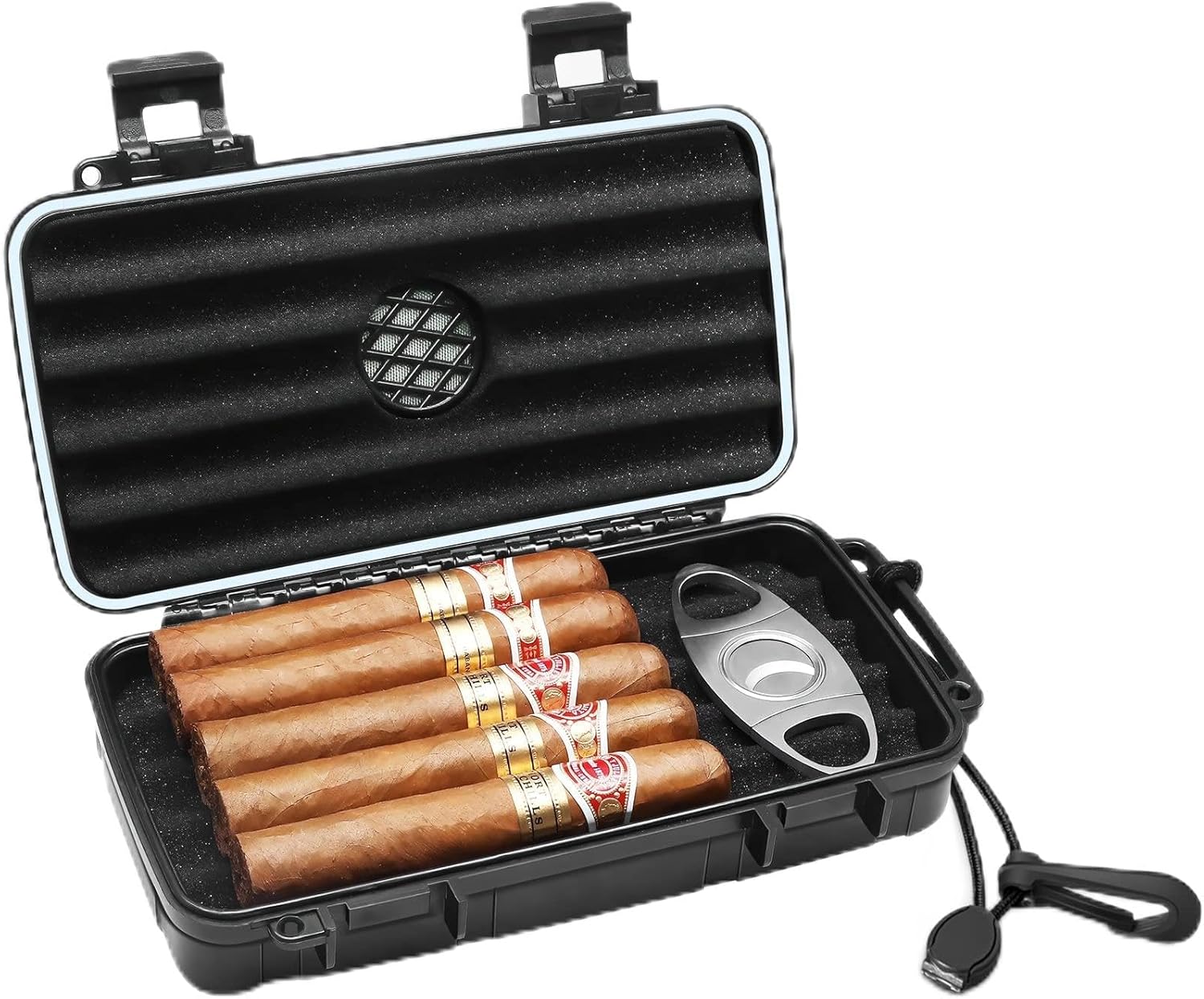 Amazon.com: Flauno Travel Cigar Humidor Case - Portable Cigar Box with ...