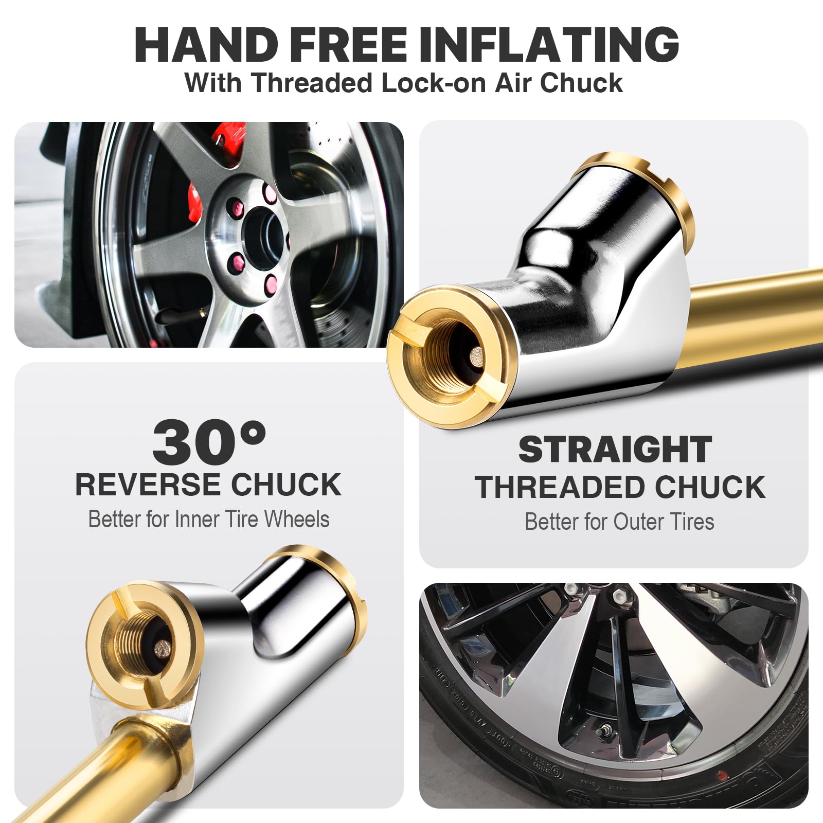 Snapklik.com : 2 Pack 12" Extended Reach Dual Head Air Chuck, 2-Way ...