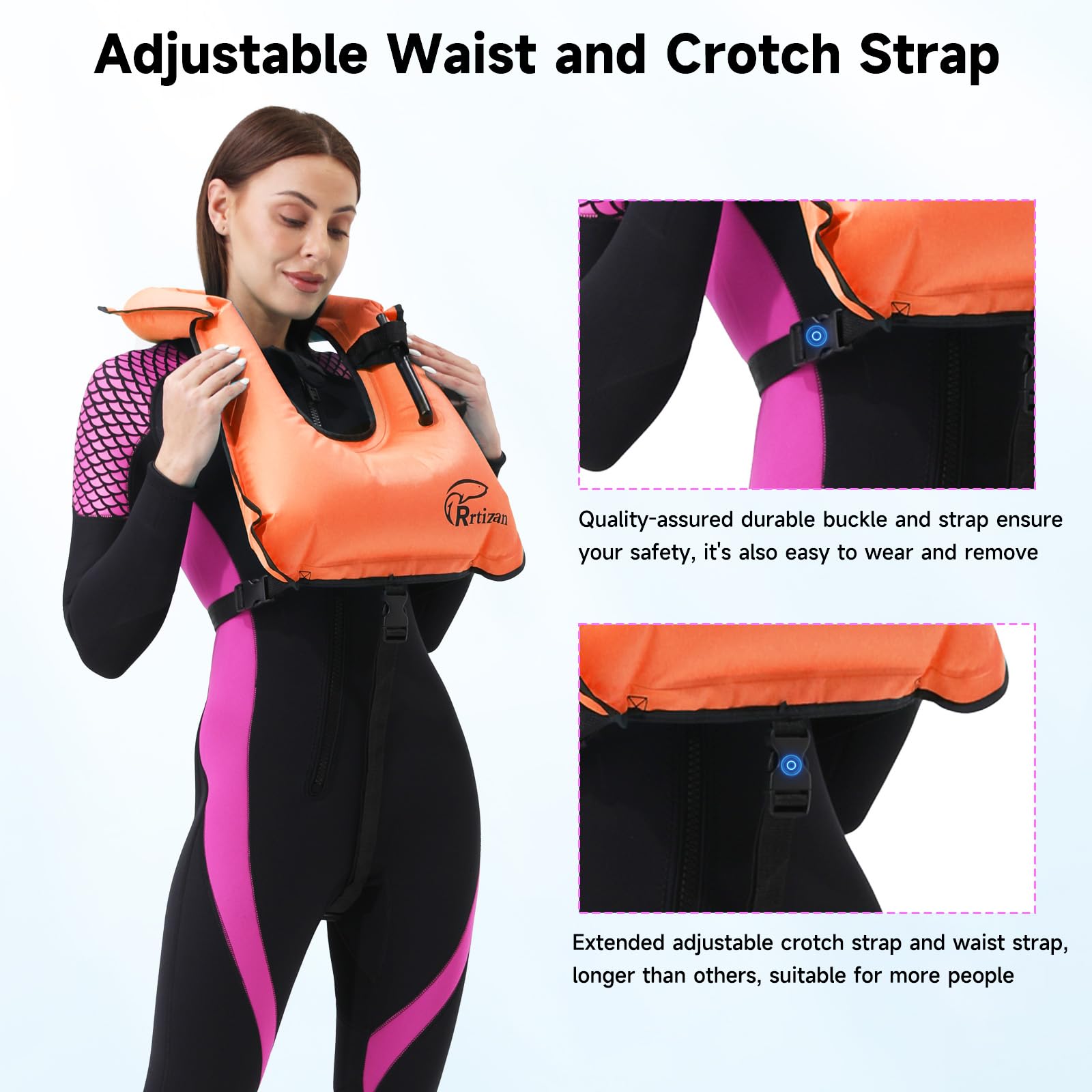 Snapklik.com : Rrtizan Snorkel Vest, Adults Portable Inflatable Swim ...