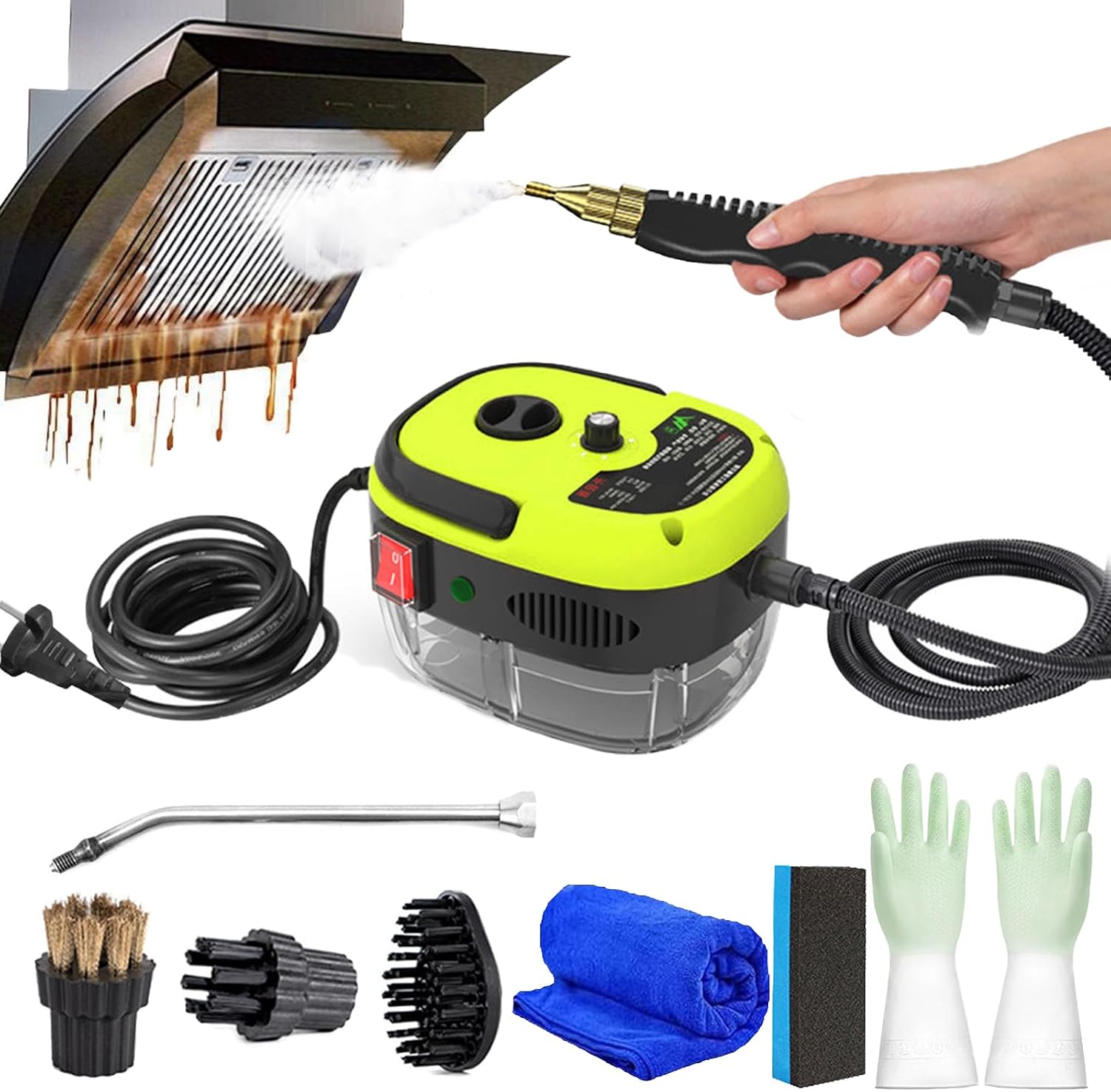 Muntuni Steam Cleaner, 2500W Handheld High-Temperature Pressurized ...