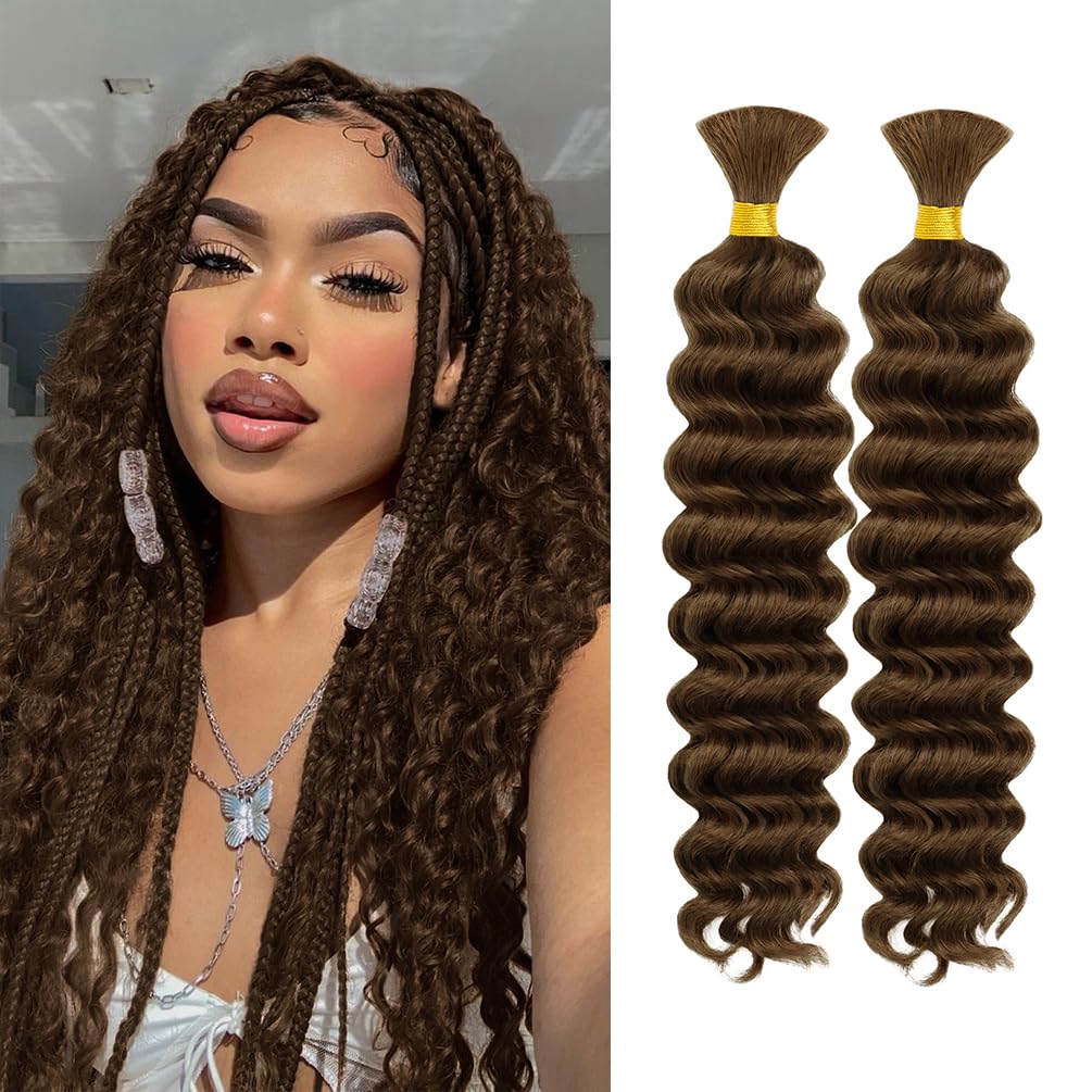 Amazon.com : 2 Bundle Human Braiding Hair for Boho Braids, 18Inch 100G ...