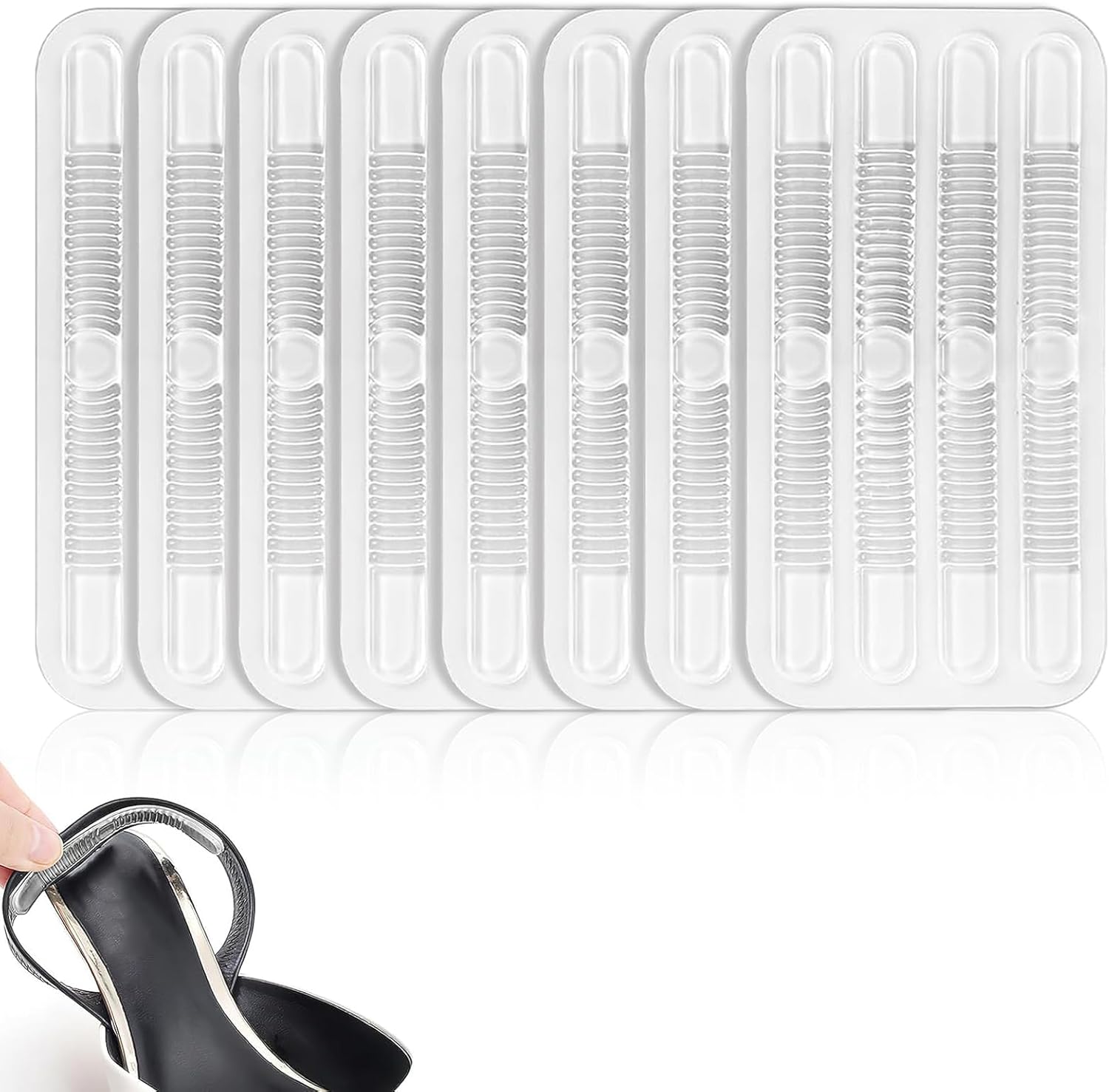 Shoe Strap Grip Clear Silicone Adhesive Tape Anti-wear Back Foot ...