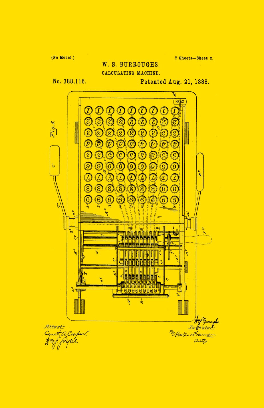 Framable Patent Art the Original Poster Art Print Vintage Calculator ...