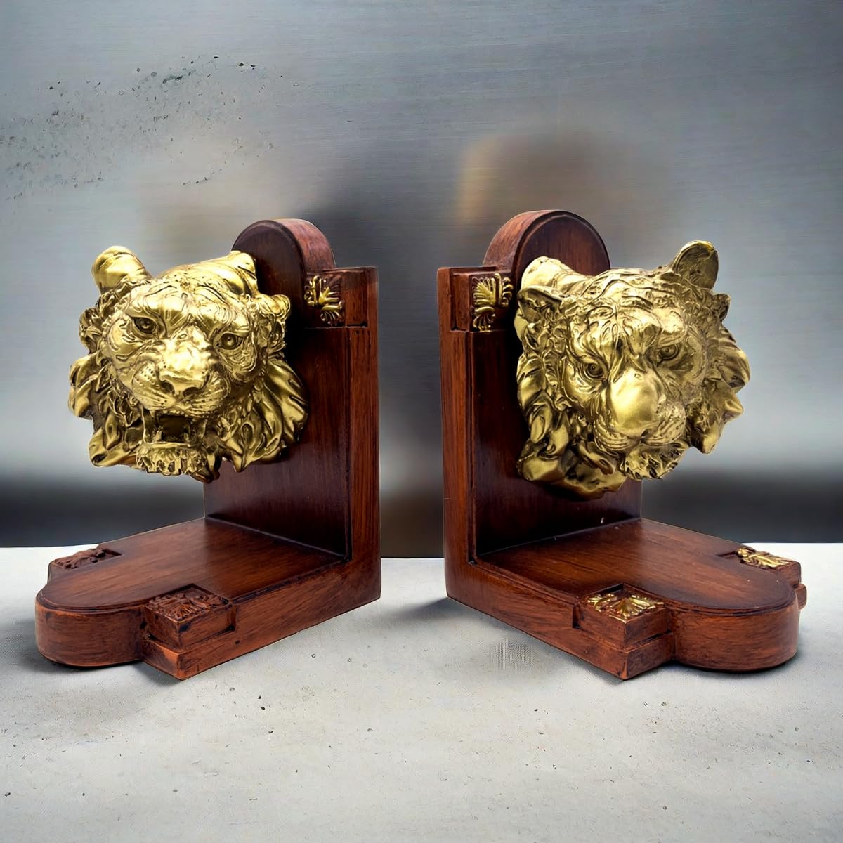Amazon.com: Tiger Head Bookends Resin Bookshelf,Home Decorative Decor ...