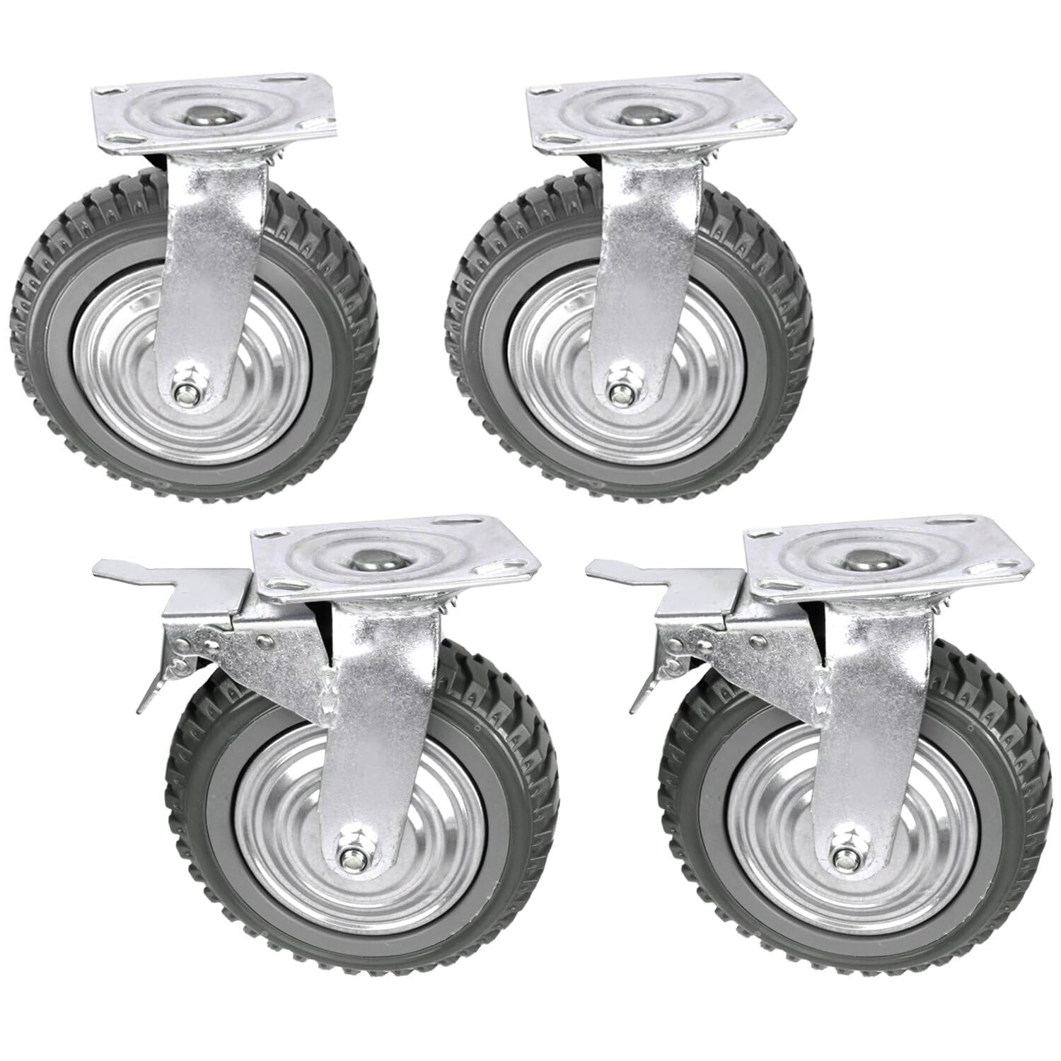 Snapklik.com : Uyoyous 6 X 2 Caster Wheel Heavy Duty 4 Pack Cart Swivel ...