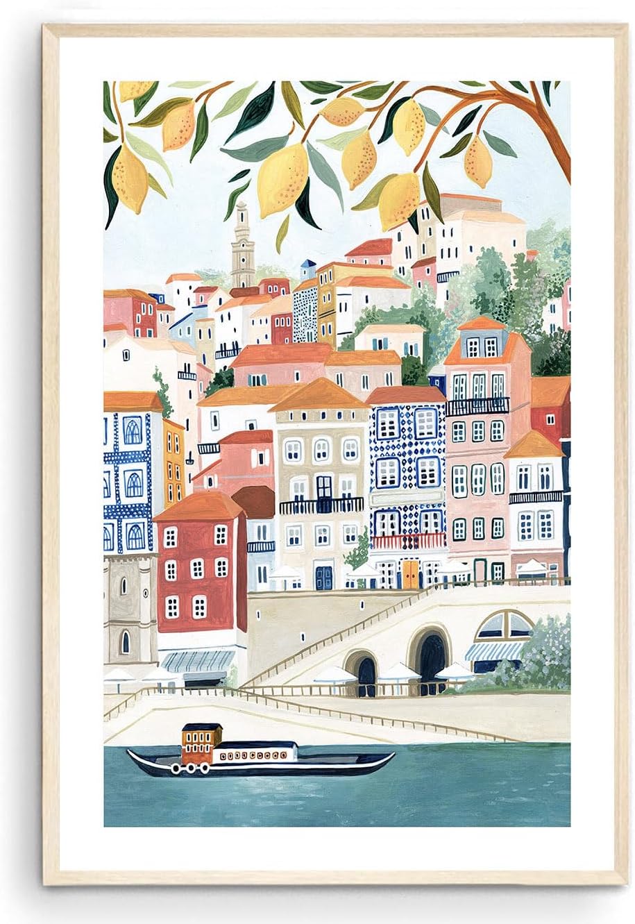 Amazon.com: Nationcog Porto Art Print, Portugal Travel Poster, Europe ...