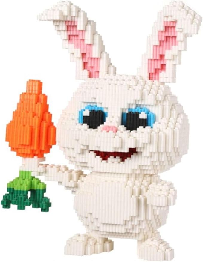 Amazon.com: Rabbit Micro Building Blocks Set, Big Wild Animals,Mini 3D ...