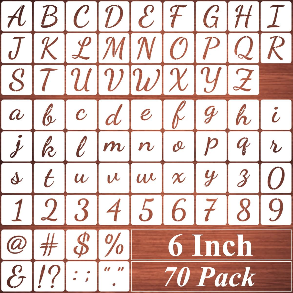 Amazon.com : 6 Inch Alphabet Letter Stencils for Painting - 70 Pack ...