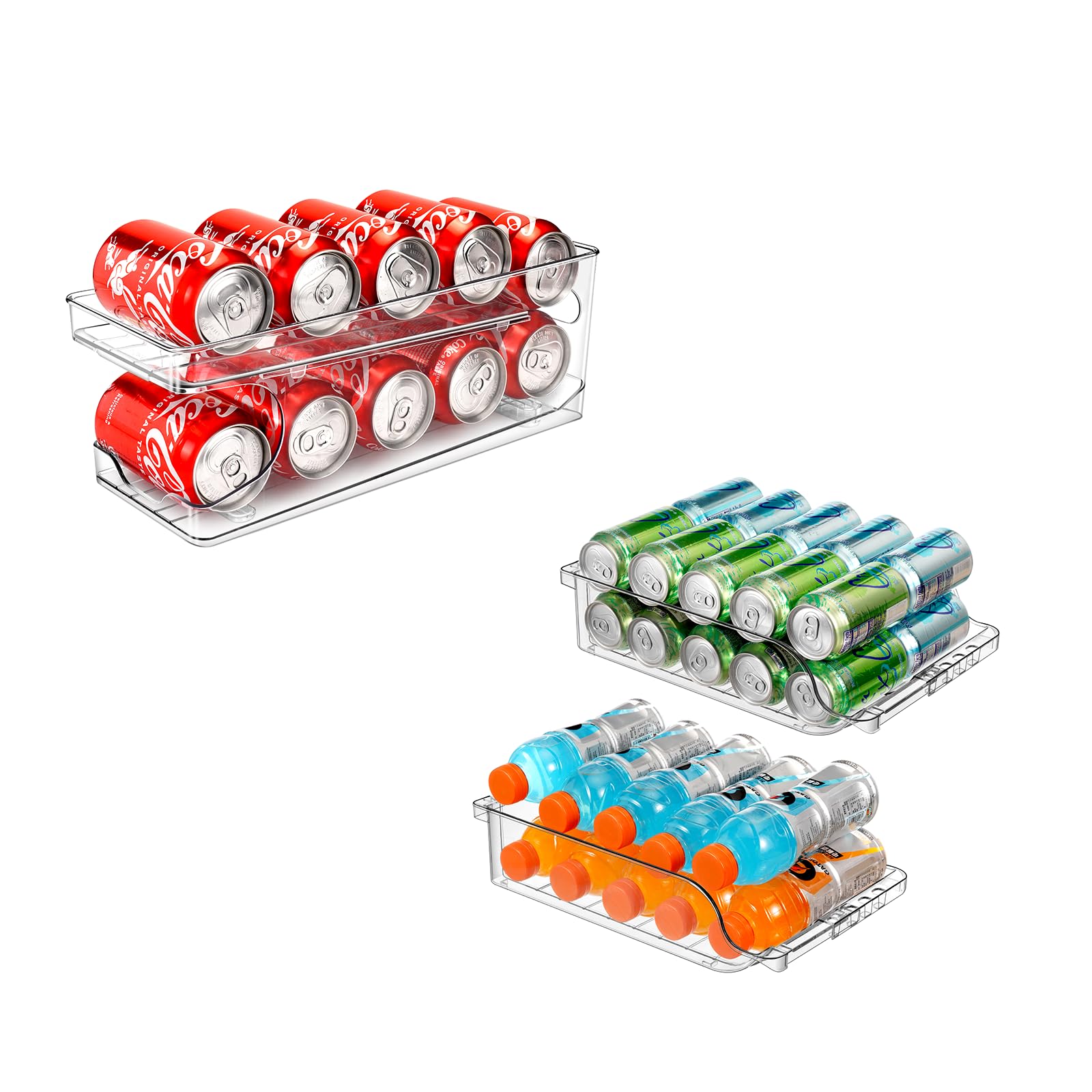 Amazon.com: BingoHive Rolling Soda Can Organizer and 2 Packs Clear ...